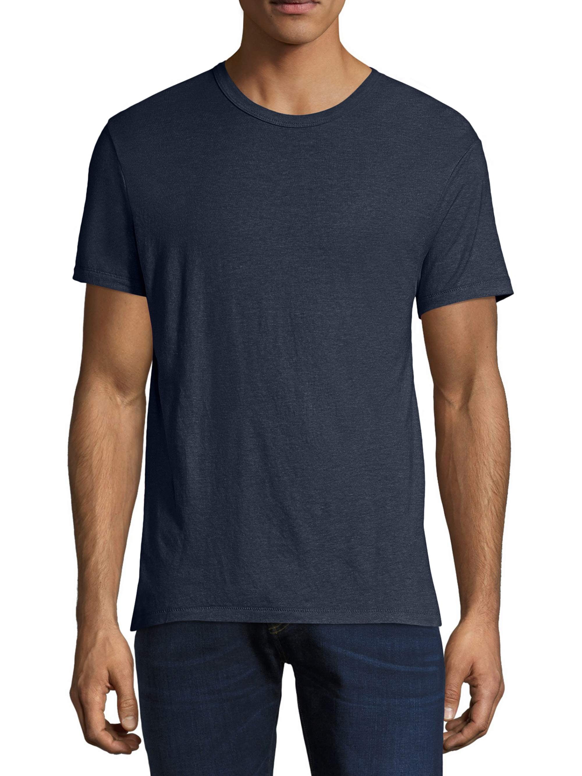 Hanes Men's Modal Elevated Tee Navy Triblend L - Walmart.com