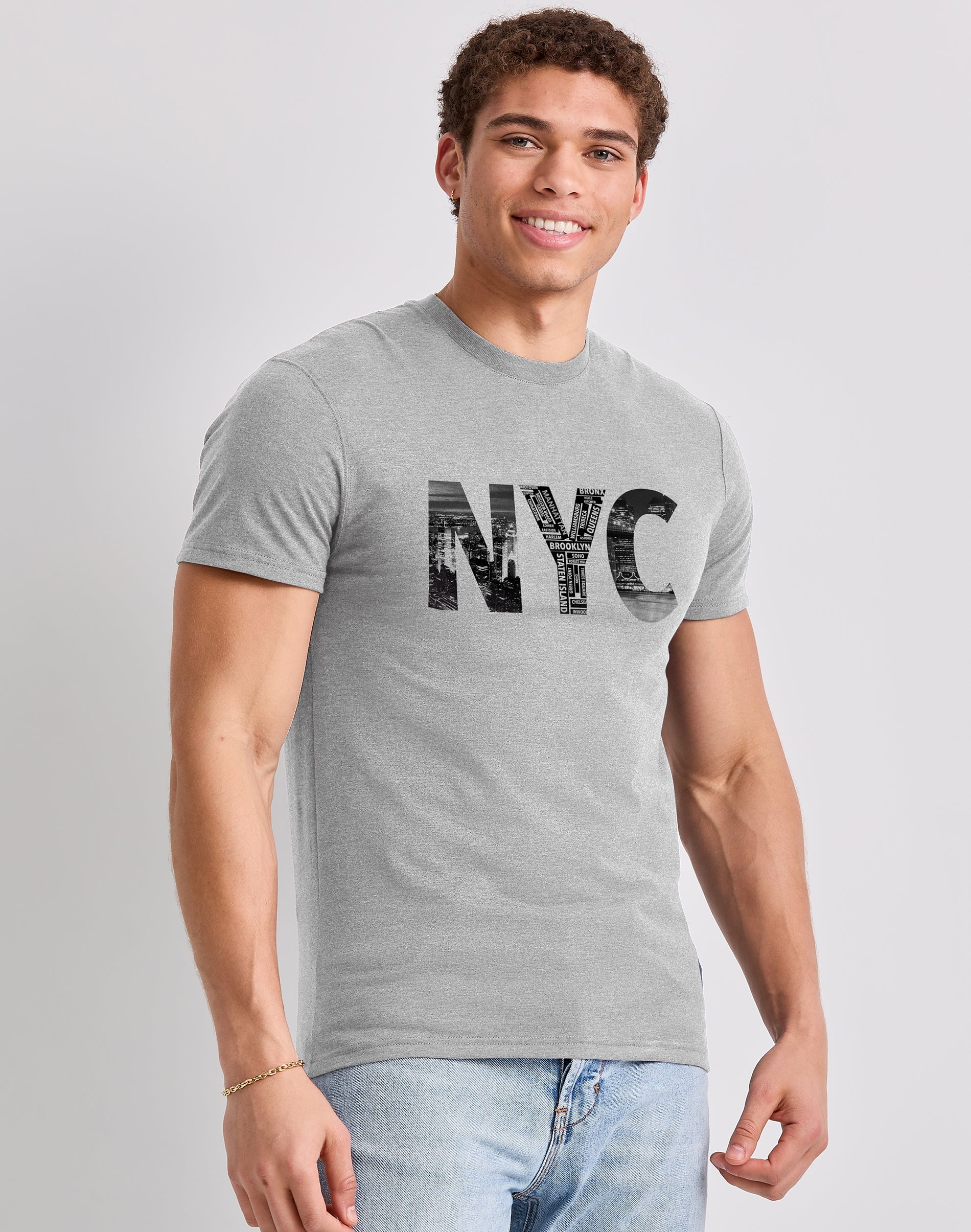 Hanes Men's NYC Graphic Tee Collage L - Walmart.com