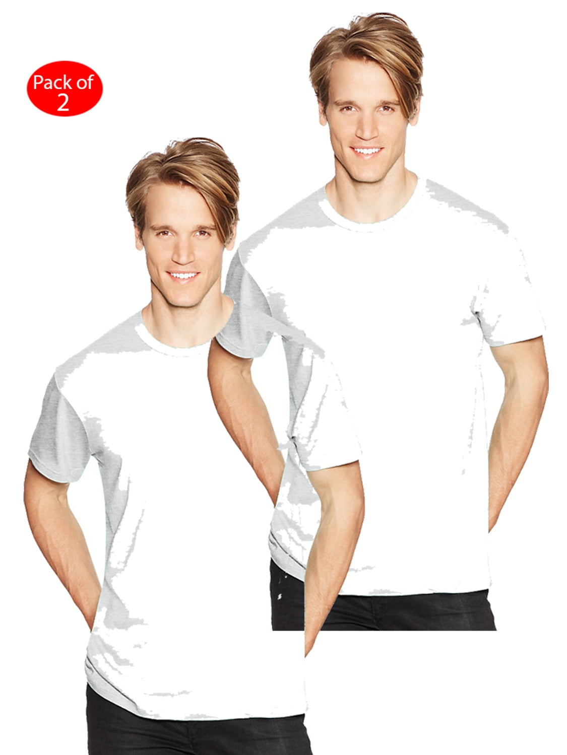 Hanes Men's Nano-T; T-shirt, Color: Ash, Size: M --- PACK OF 2 (Men's ...