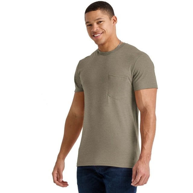 Hanes Men's Originals Crewneck T-Shirt with Pocket, Sizes S-3XL ...
