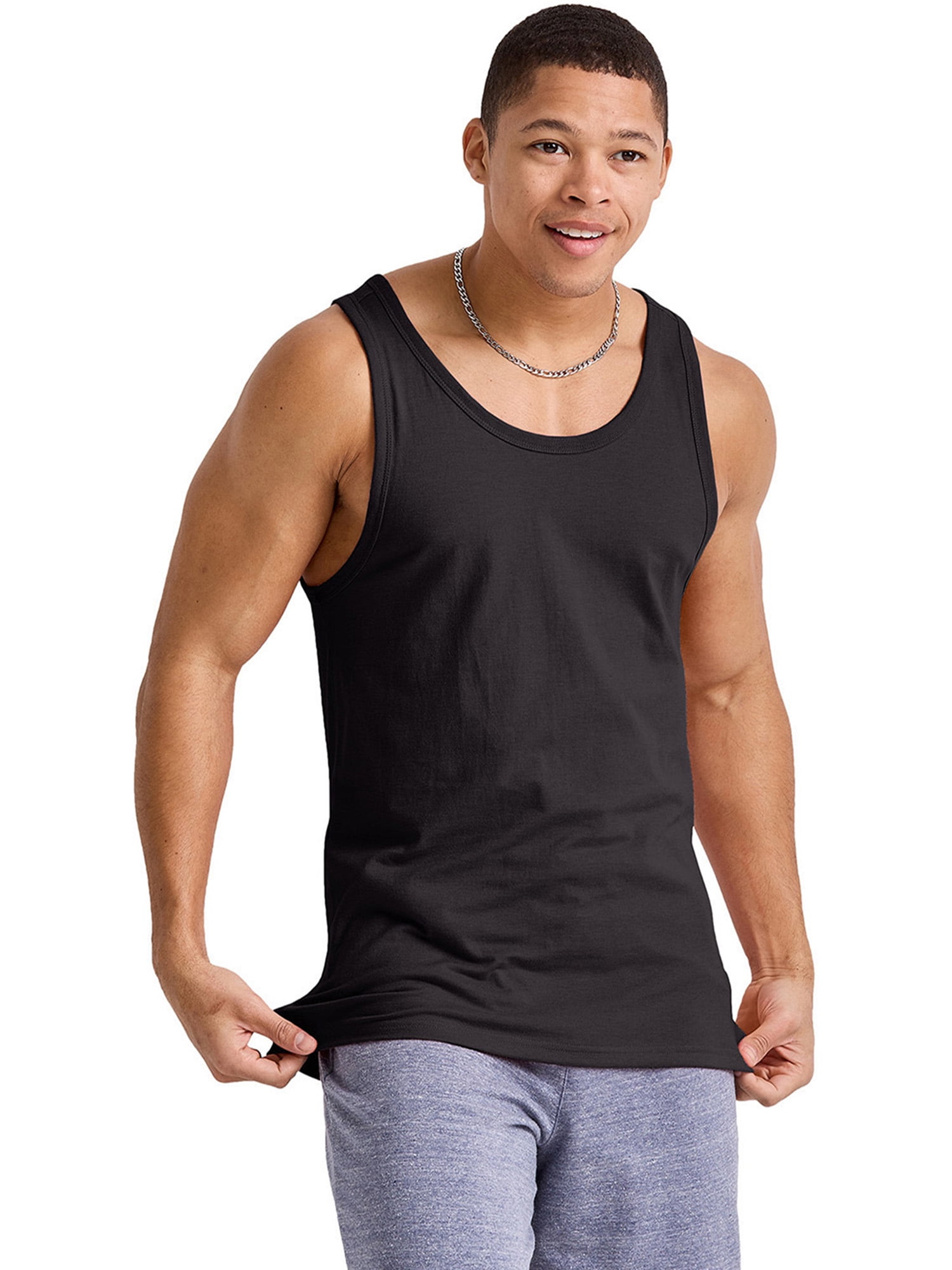 Hanes Men's & Big Men's Active Tri-Blend Originals Tank Top, Sizes S ...