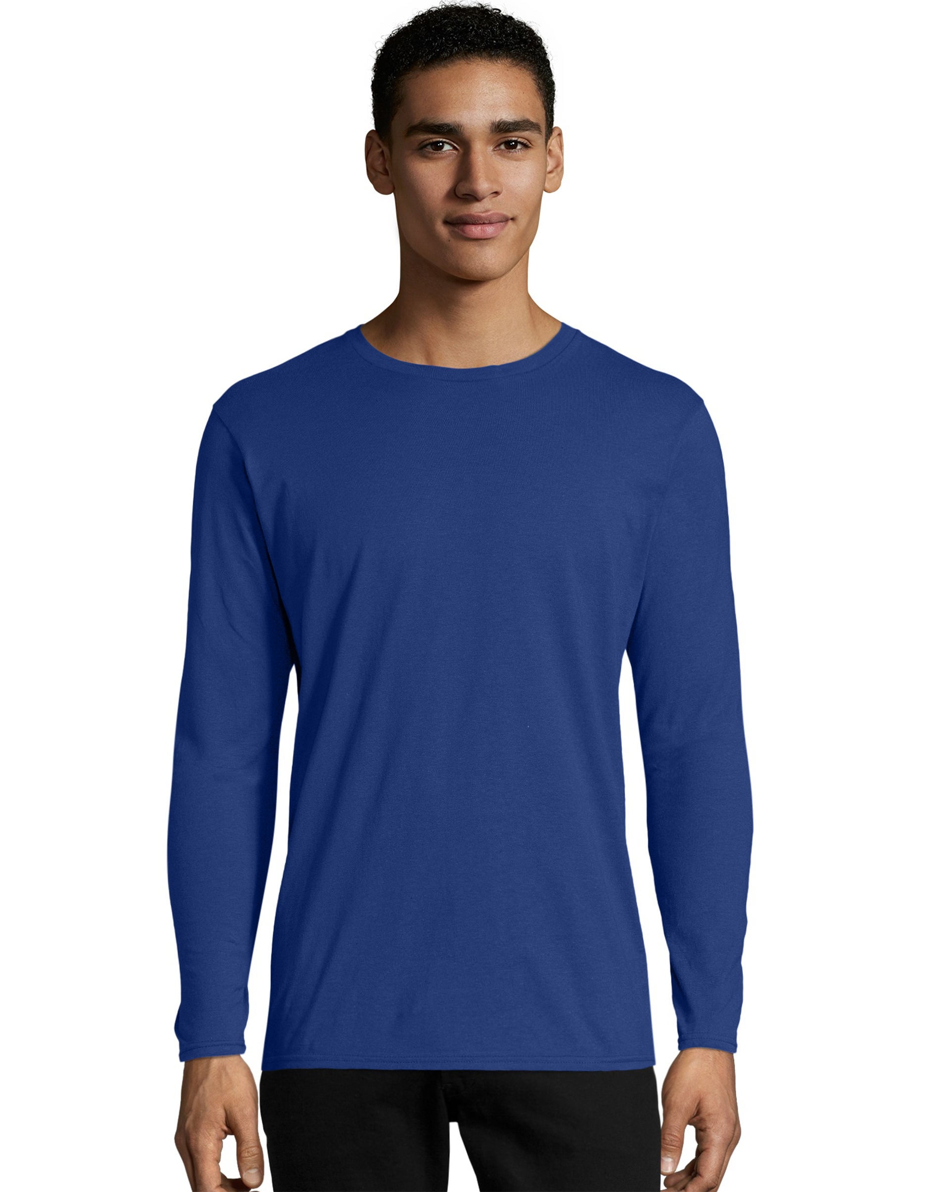 Hanes Men's Long Sleeve T-Shirt Tee Perfect-T Lightweight Soft Crewneck ...