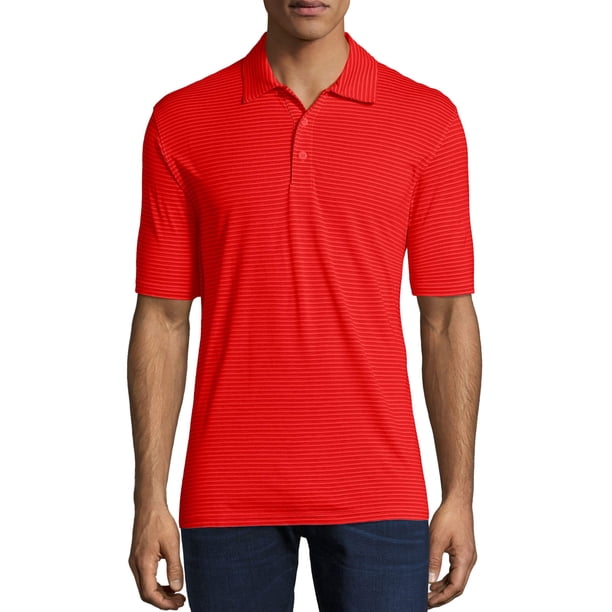 Hanes Men's Performance Striped Polo - Walmart Business Supplies