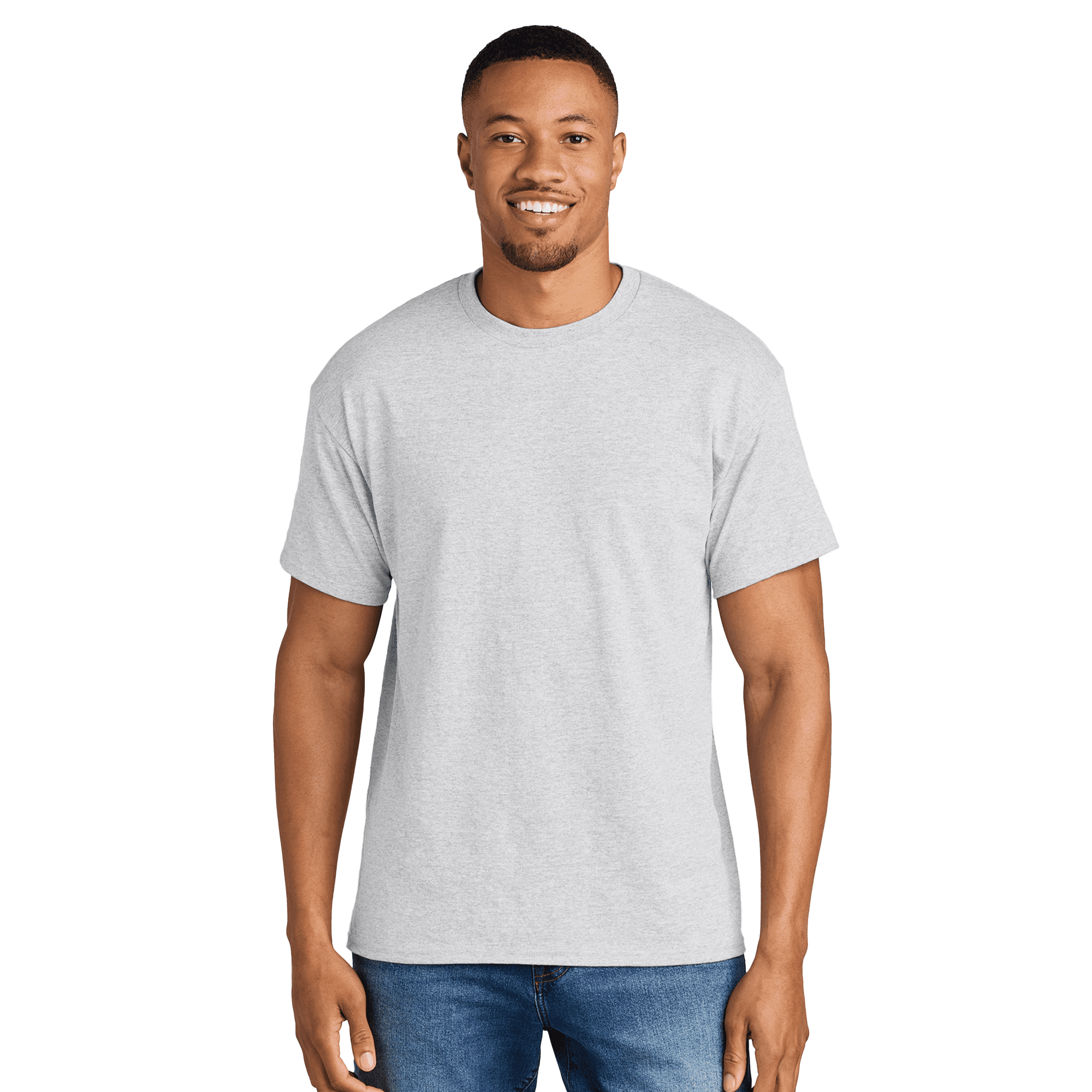 Hanes Men's Short Sleeve T-Shirt, Ecosmart Crewneck Shirt Casual Ash ...