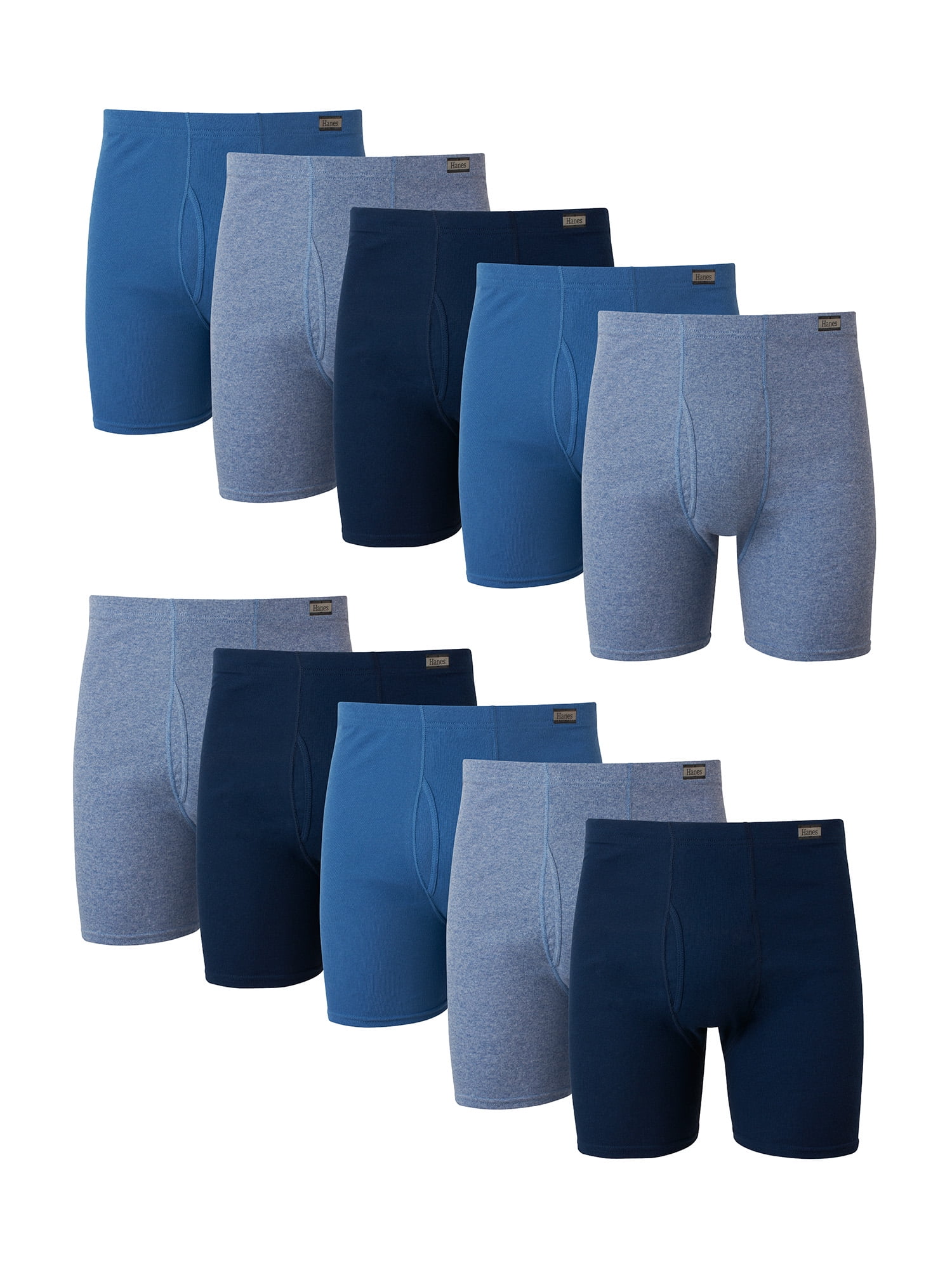 Hanes Men's Super Value Pack Covered Waistband Boxer Briefs 10 Pack - Walmart.com