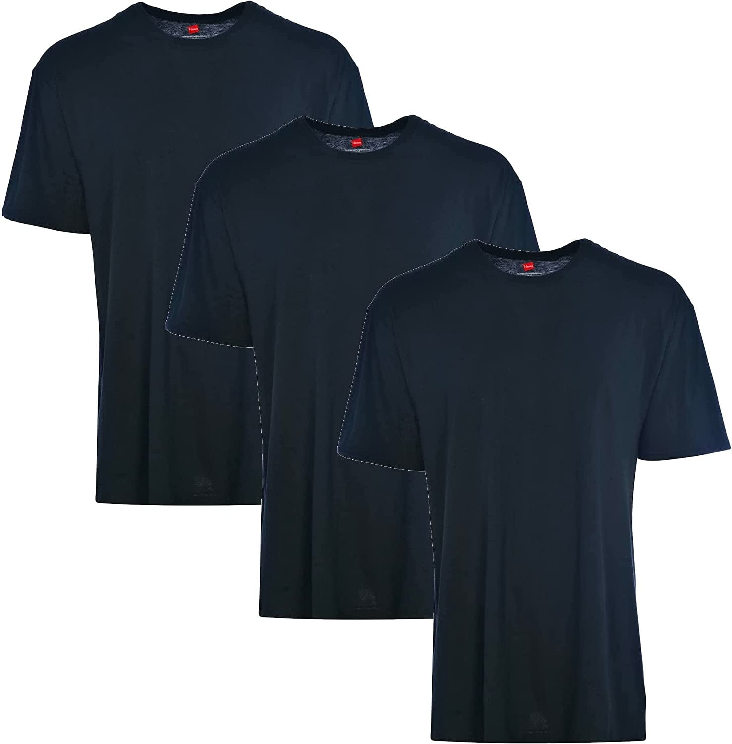 Hanes Men's Tagless ComfortSoft Crew Undershirt, Black, 6X-Large/Tall ...