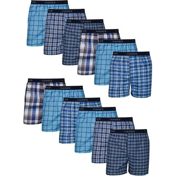 Hanes Men's Tagless Waistband Boxer Underwea, 12-Pack - Walmart.com