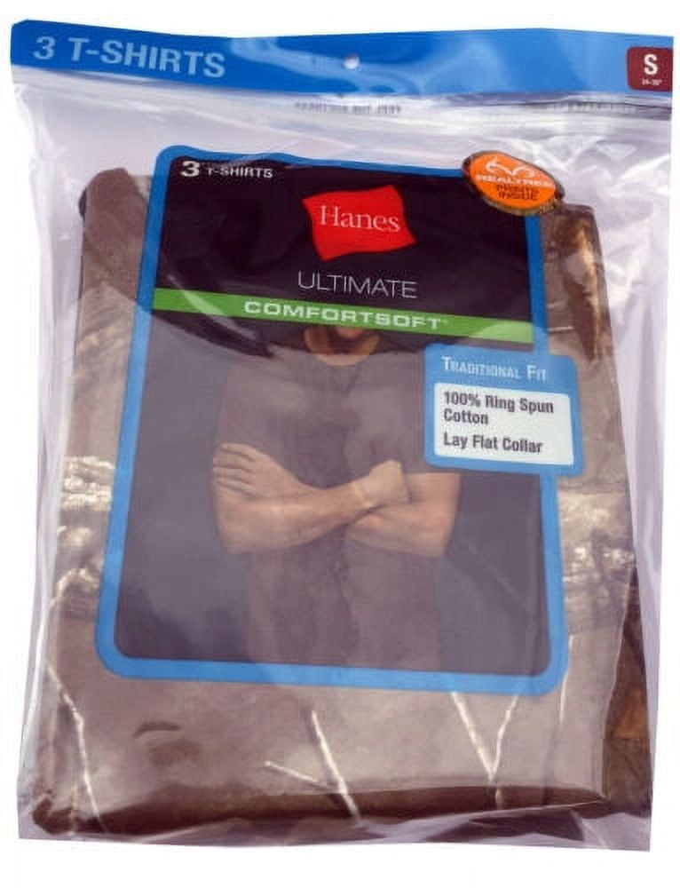 Hanes® Men's Ultimate 3-pack T-SHIRTS Black/Gray/Camo 7873C3 " TAGLESS ...