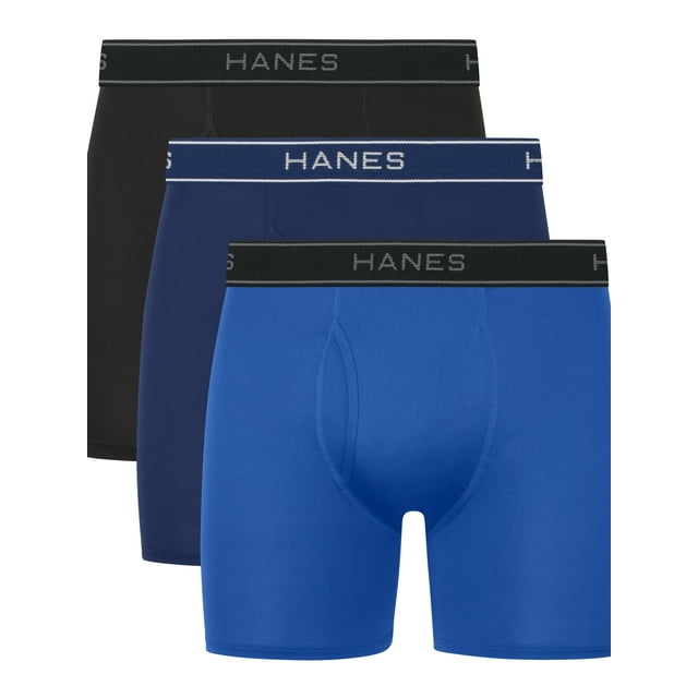 Hanes Men’s Value Performance Stretch Boxer Brief Underwear, Assorted, 3-Pack - Walmart.com