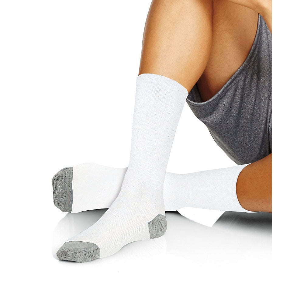Hanes Men's FreshIQ X-Temp Comfort Cool Crew Socks, Size 6-12, 6-Pack ...