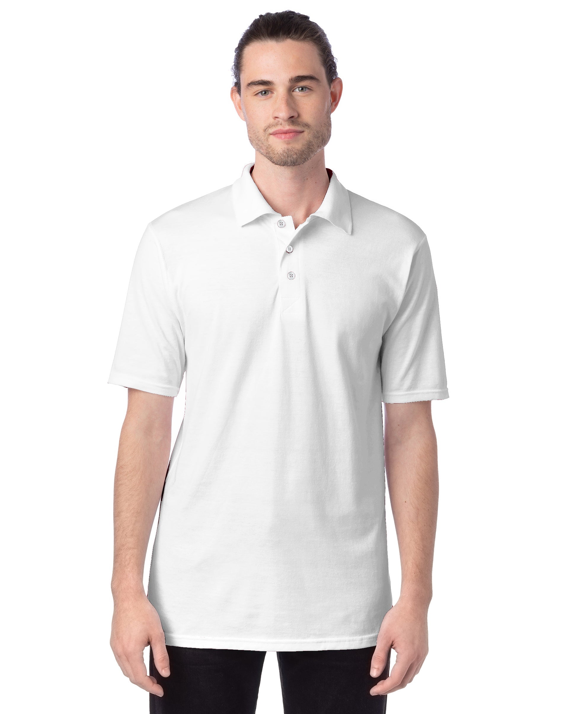 Hanes X-Temp Men's Performance Polo Shirt with Odor Control White M ...