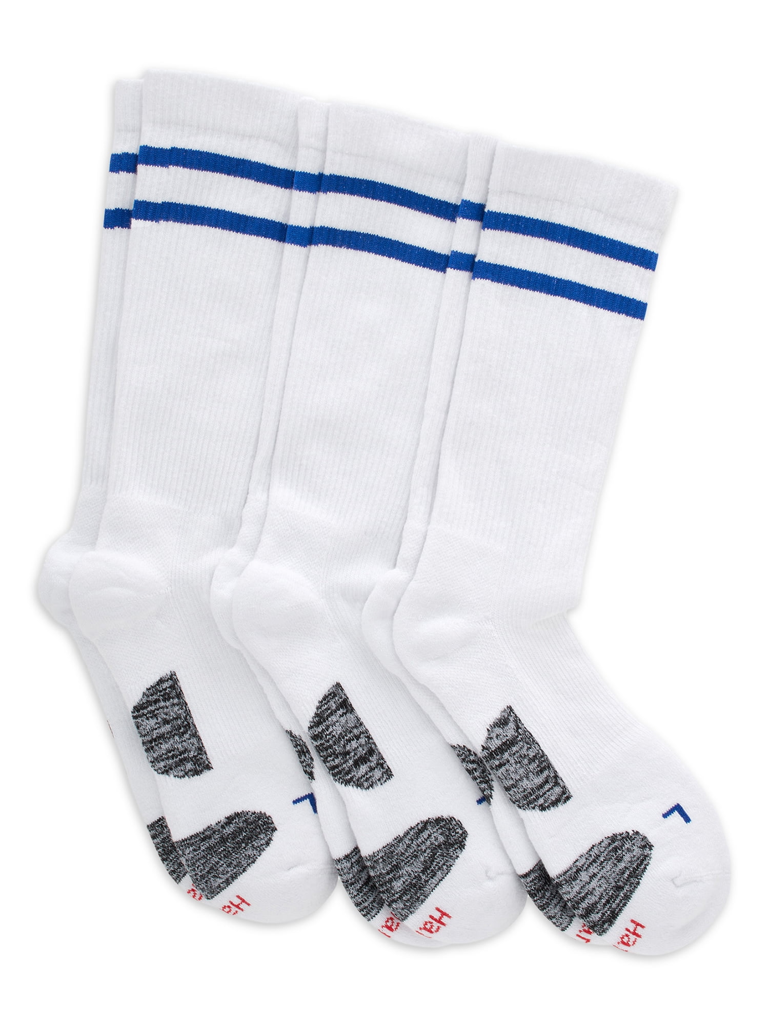 Hanes Men's X-Temp Cool Dry Compression Crew Socks 3-Pack - Walmart.com