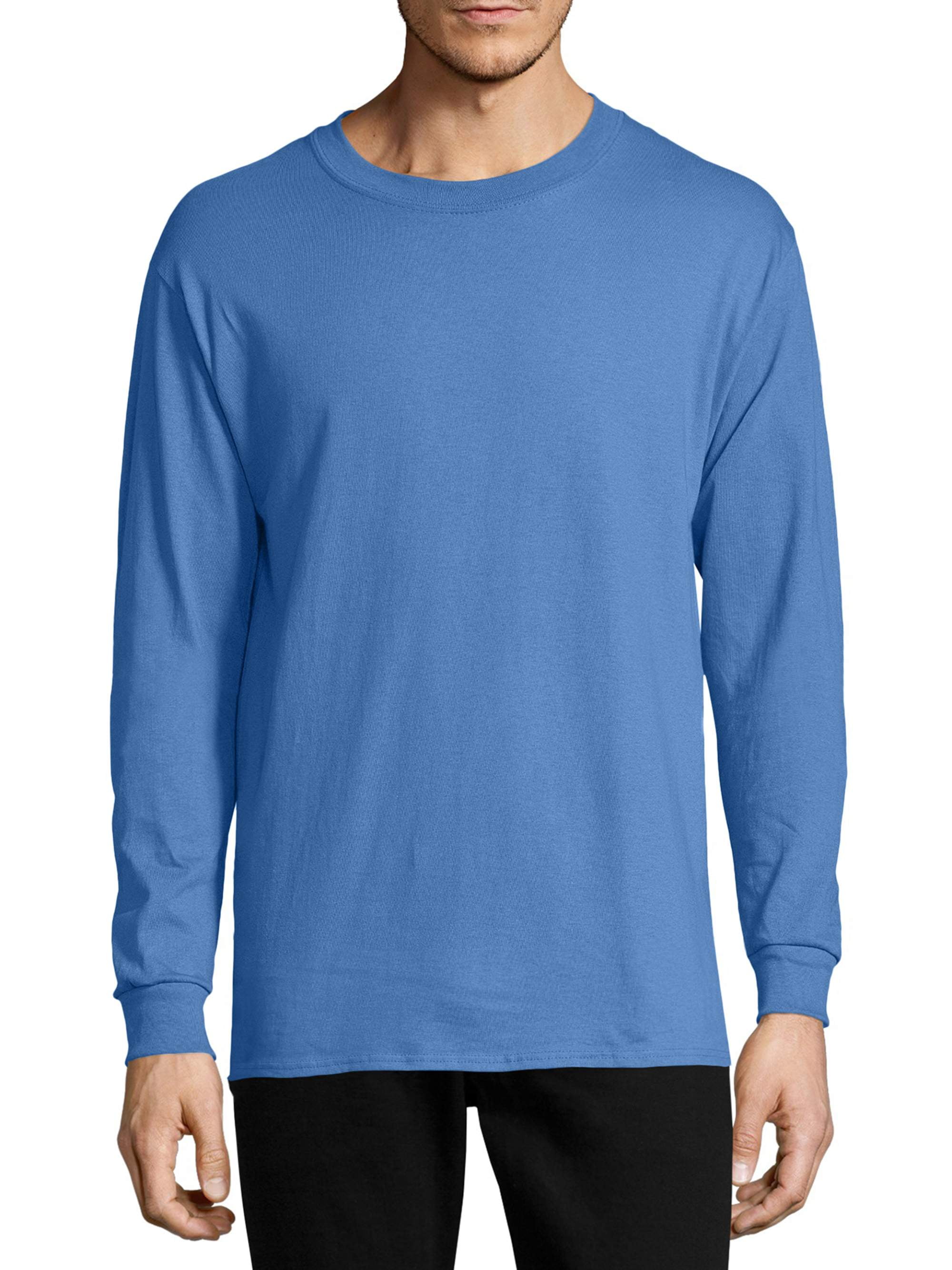 Hanes ComfortSoft Long Sleeve Polyester Tee for Men and Big Men, Up to ...