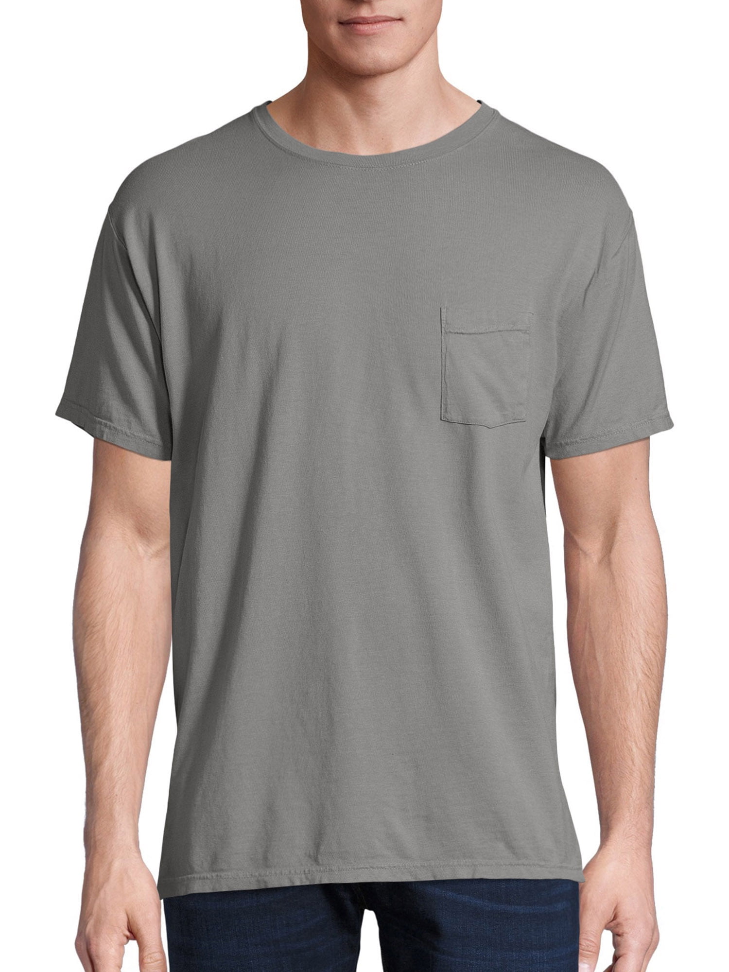 Hanes Men's and Big Men's ComfortWash Short Sleeve Pocket Tee, Up To ...
