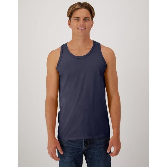 Hanes Unisex Garment Dyed Cotton Tank Anchor Slate L