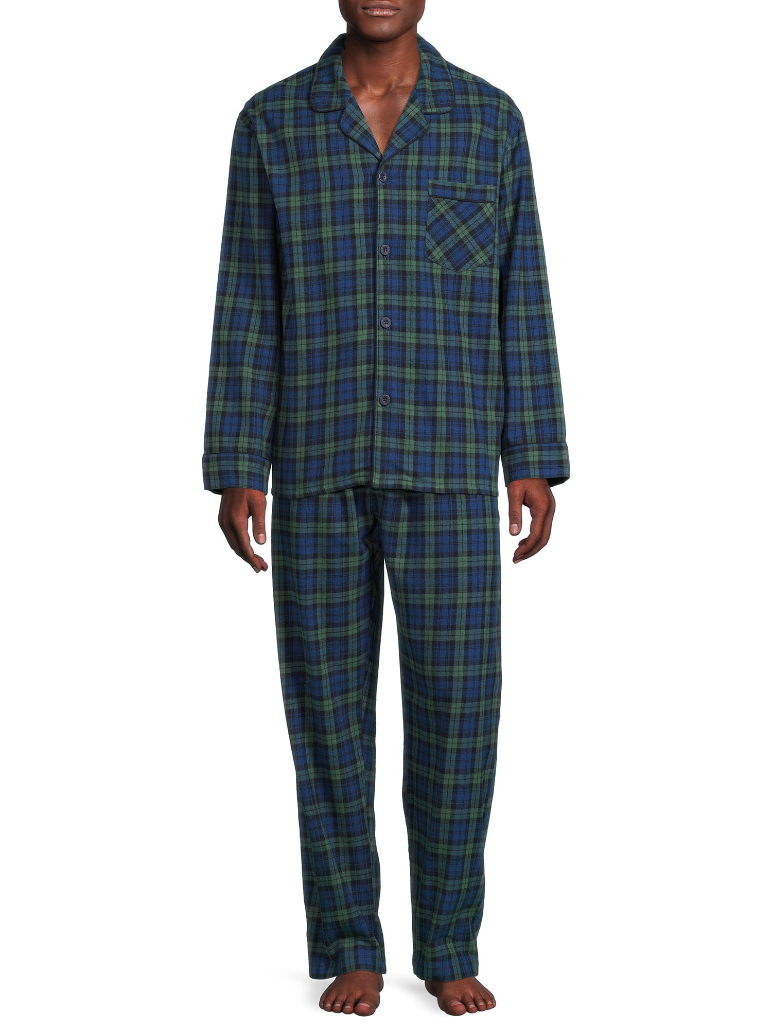 Hanes Men's and Big Men's Cotton Flannel Pajama Set, 2-Piece - Walmart.com