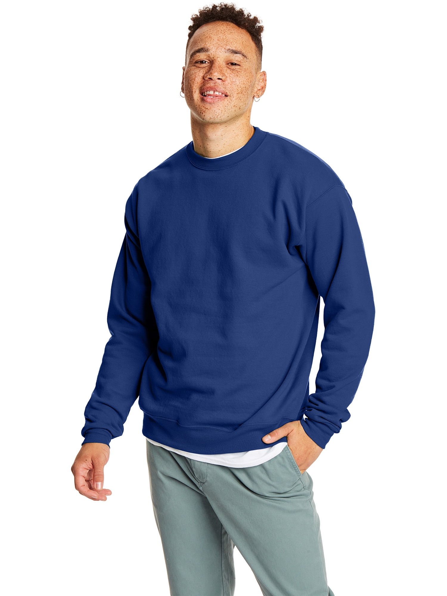 Free Shipping! Hanes Men's EcoSmart Fleece Sweatshirt Sizes S to 5XL ...