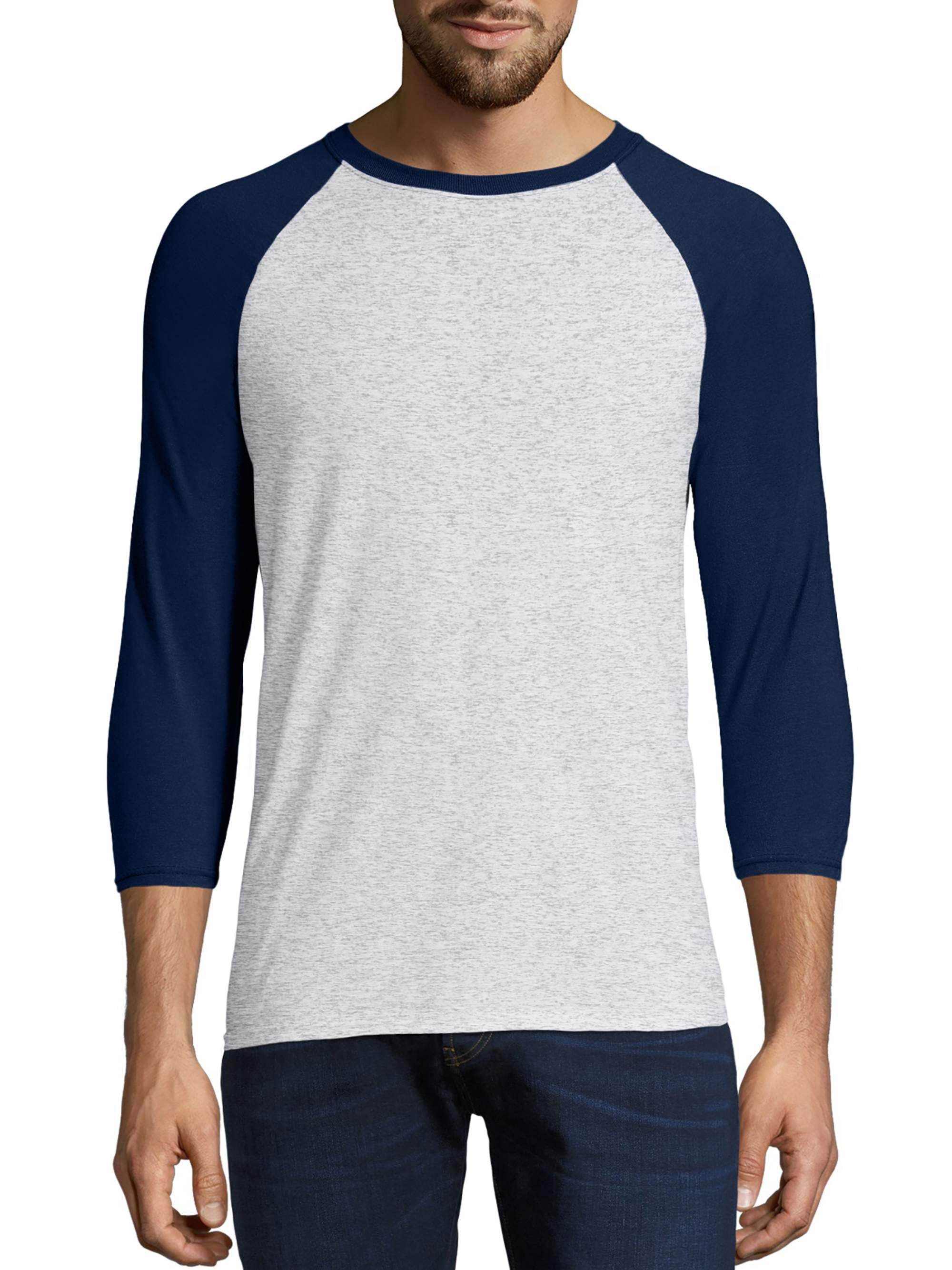 Hanes Men's and Big Men's X-Temp Baseball Raglan Tee, Up To Size 3XL ...