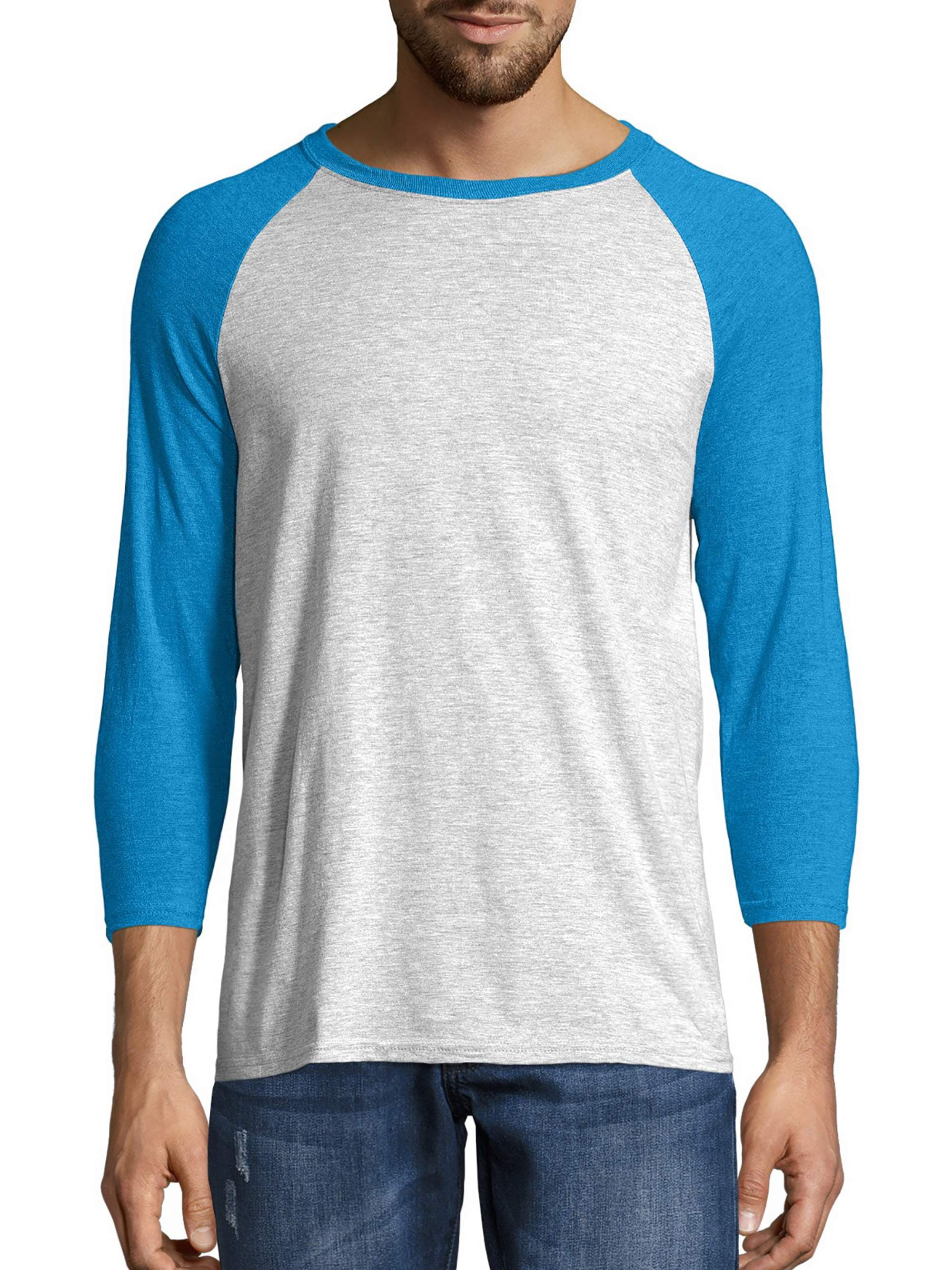 Hanes Men's and Big Men's X-Temp Baseball Raglan Tee, Up To Size 3XL ...