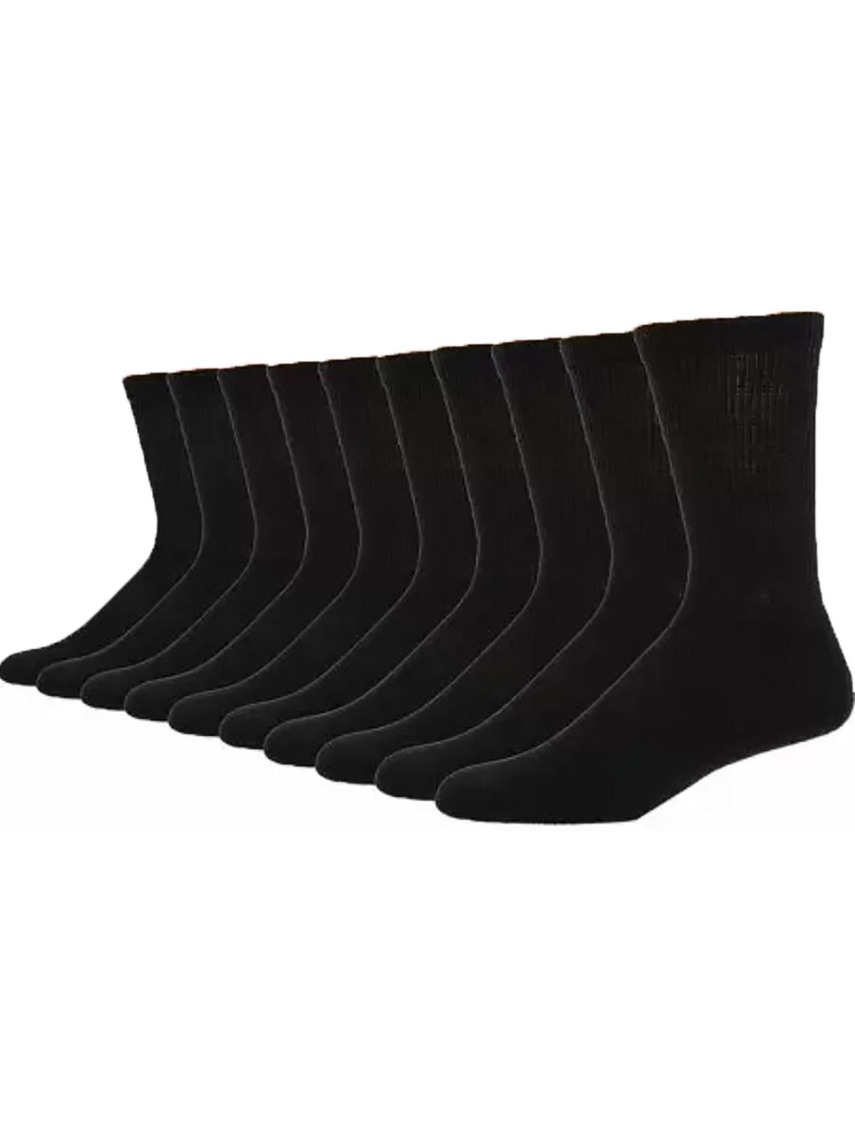 Hanes Platinum Men's Cushioned Crew Socks, 10 Pack, Cotton Blend ...