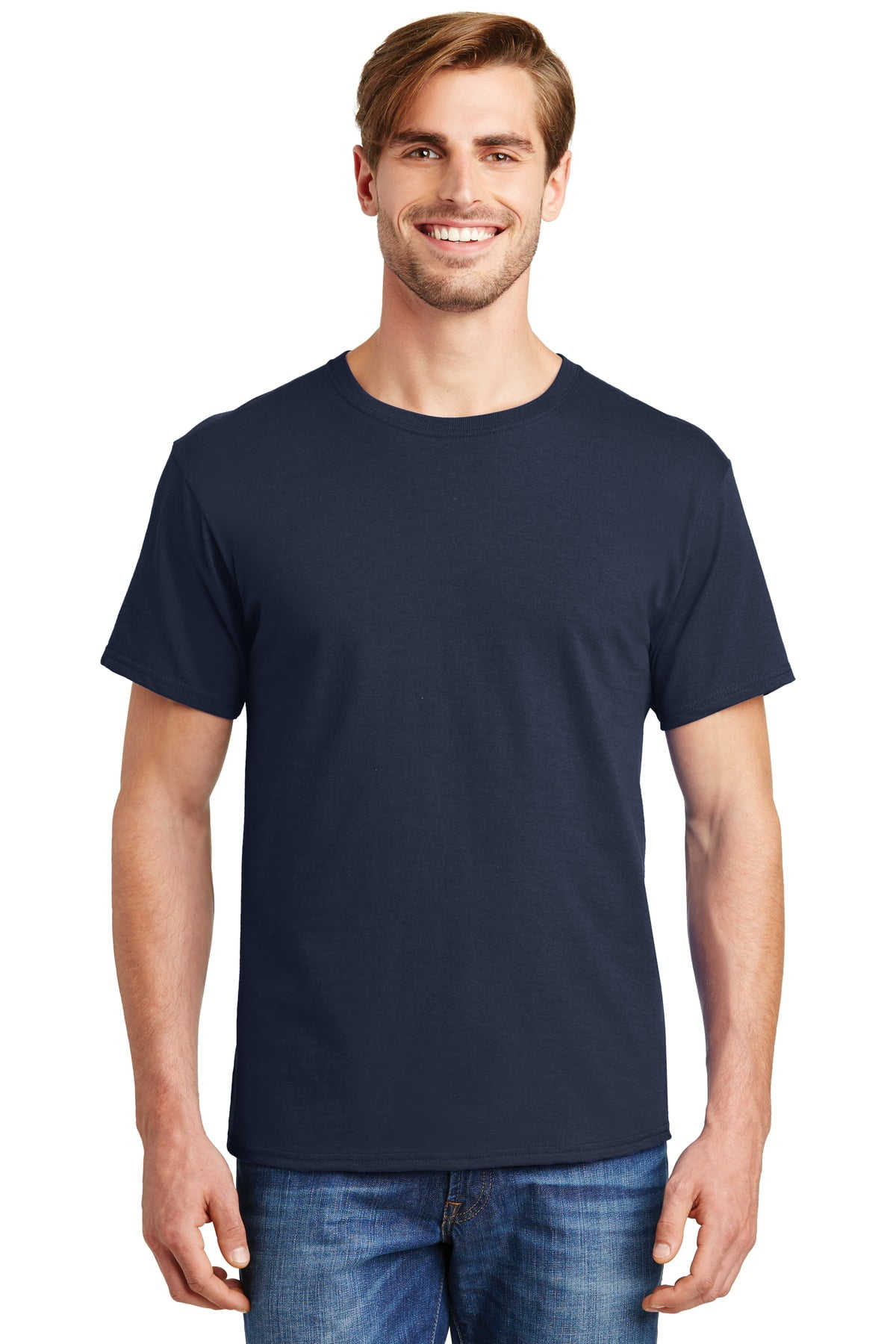 Hanes - Essential-T T-Shirt - 5280, Navy, L, Pack Of 5, Hanes Mens T ...