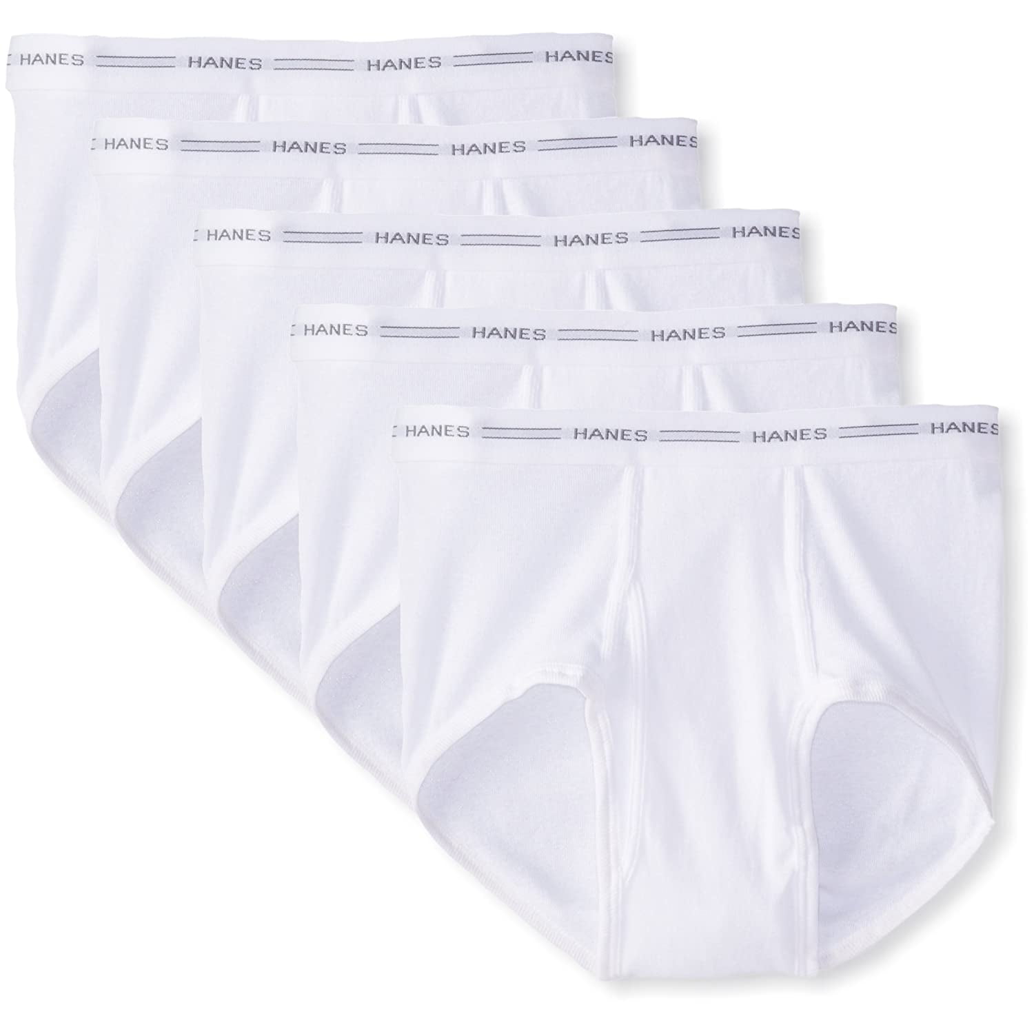 Hanes Mens 5-Pack Full Rise Briefs, White, Small - Walmart.com