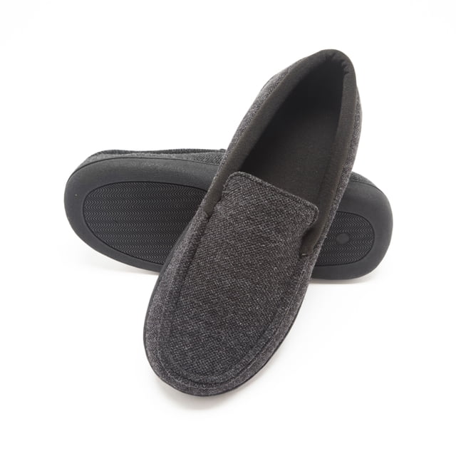 Hanes Mens ComfortSoft Memory Foam Moccasin Slipper House Shoe ...