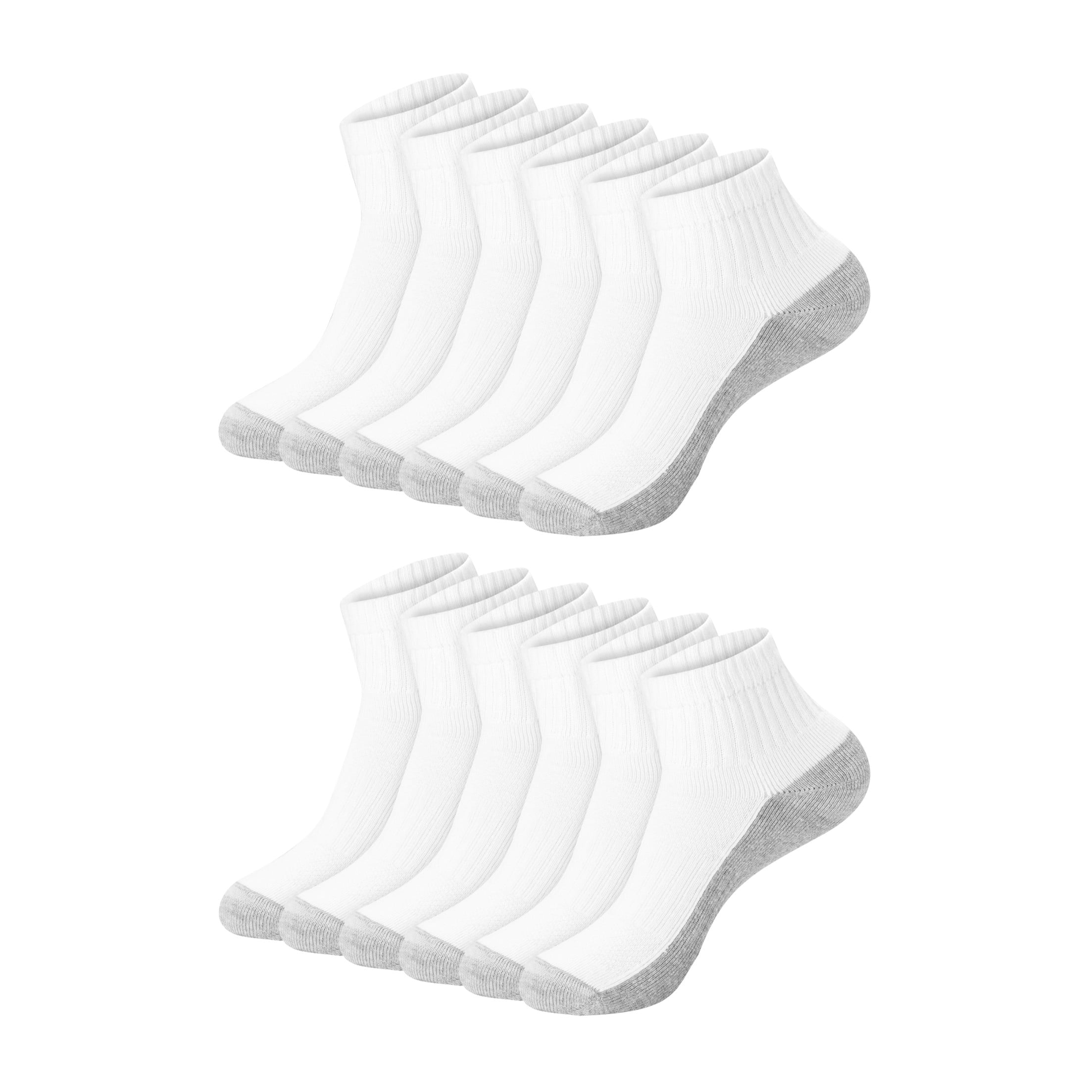 Hanes Mens Crew Socks Pack, 12-Pack, X-Temp Cushioned Socks for Men ...