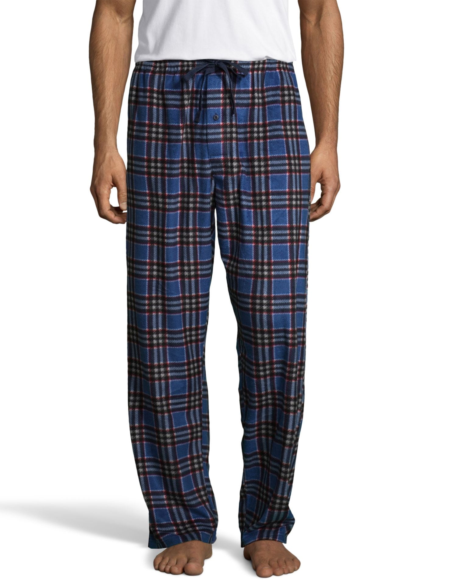 Hanes Mens Micro Fleece Pant, 5XL, Blue Plaid - Walmart.com