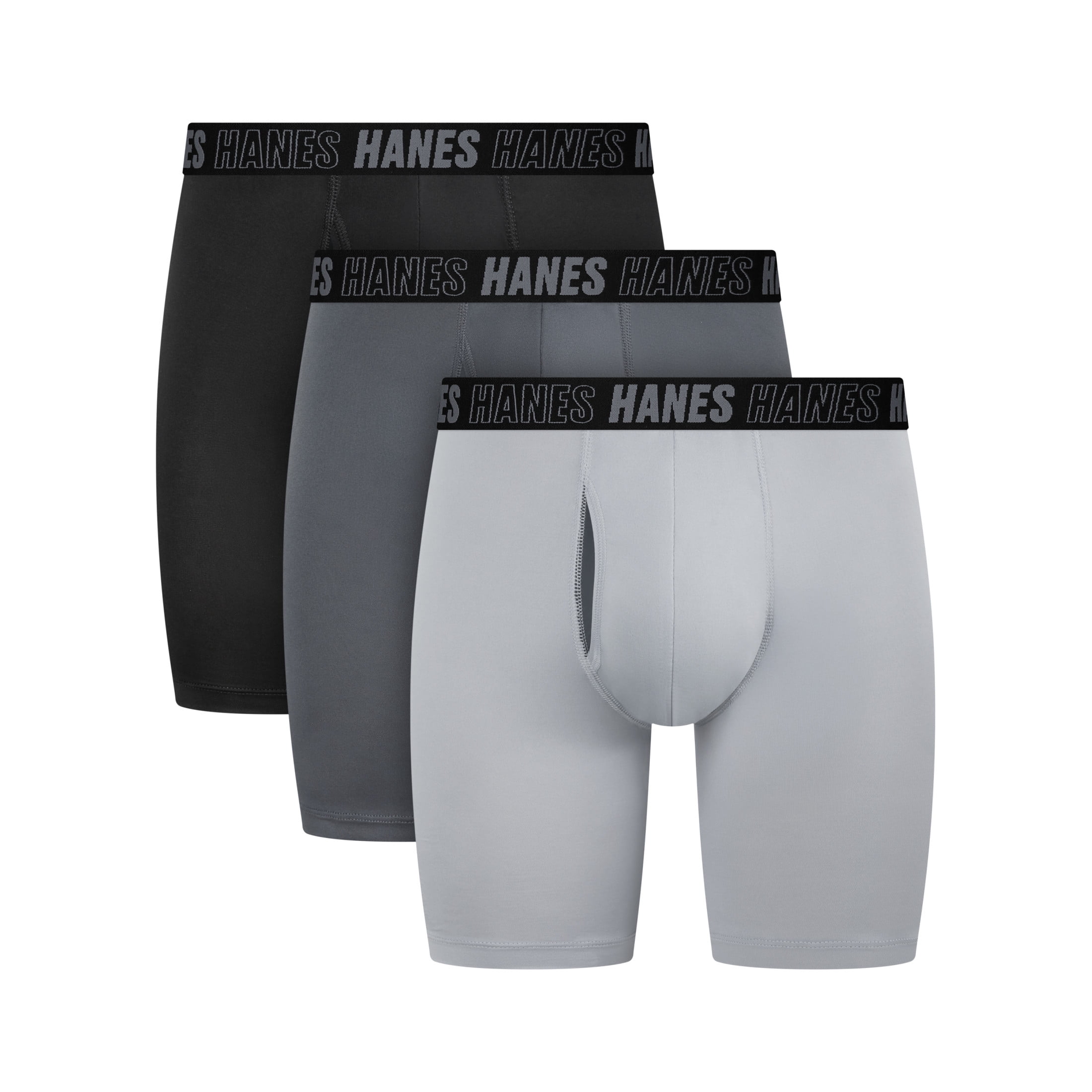 Hanes Mens Underwear Boxer Briefs, 3-Pack, Moves Anti Chafe Boxer ...