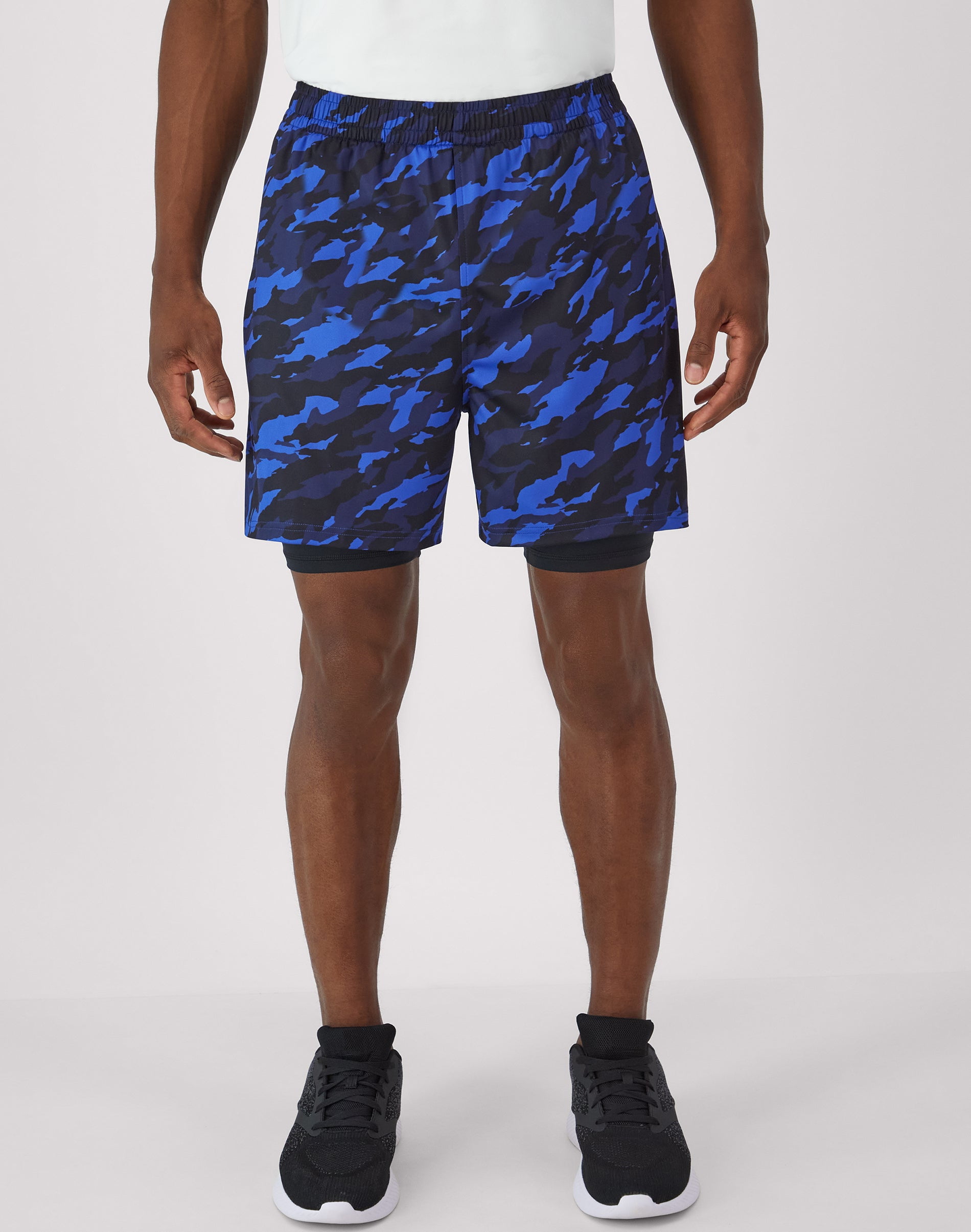 Hanes Moves Men's 2-in-1 Gym Shorts, 5" Inseam Deep Royal Hype Camo ...