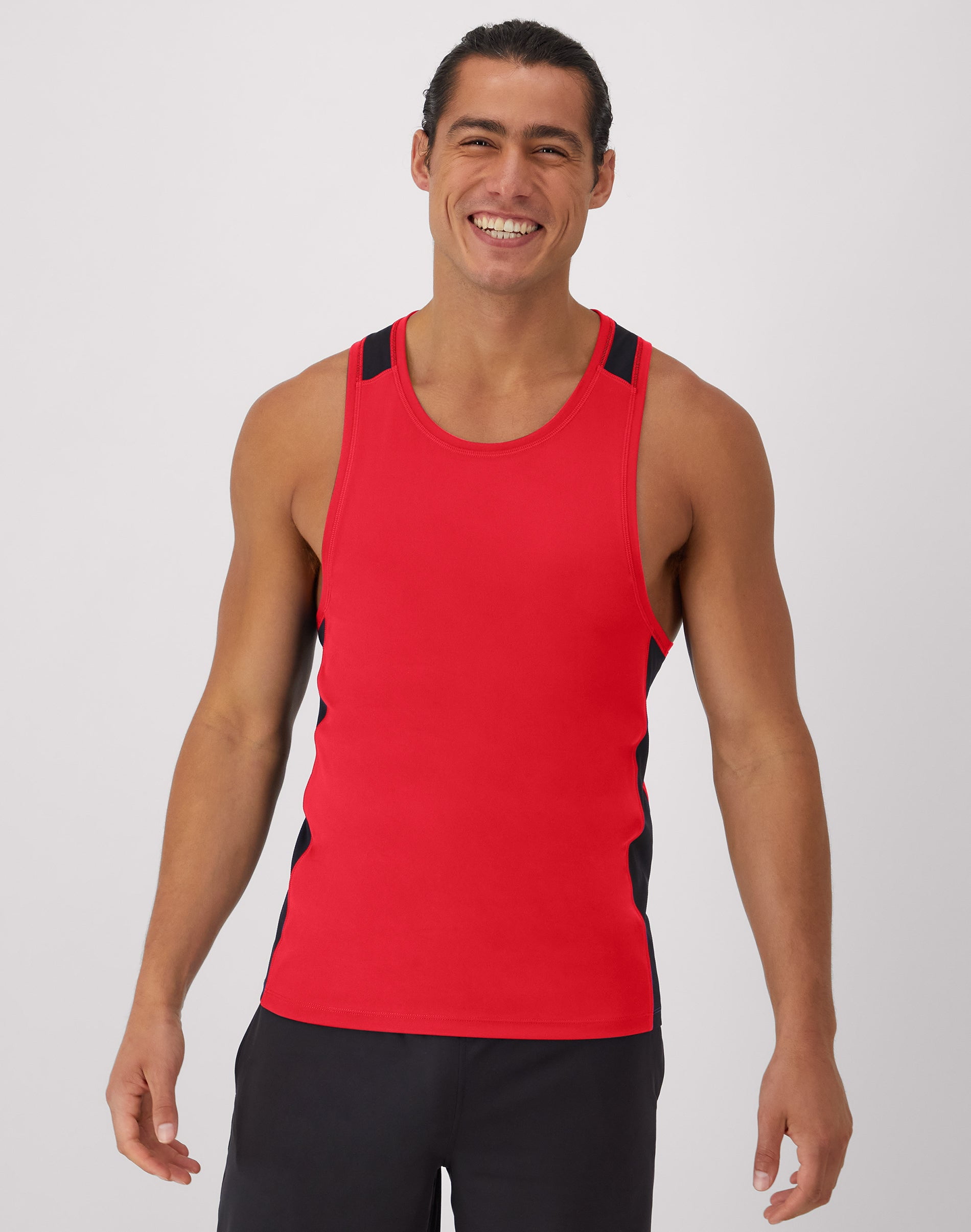 Hanes Moves Men's Air Mesh Tank Holly Berry Red/Black S - Walmart.com