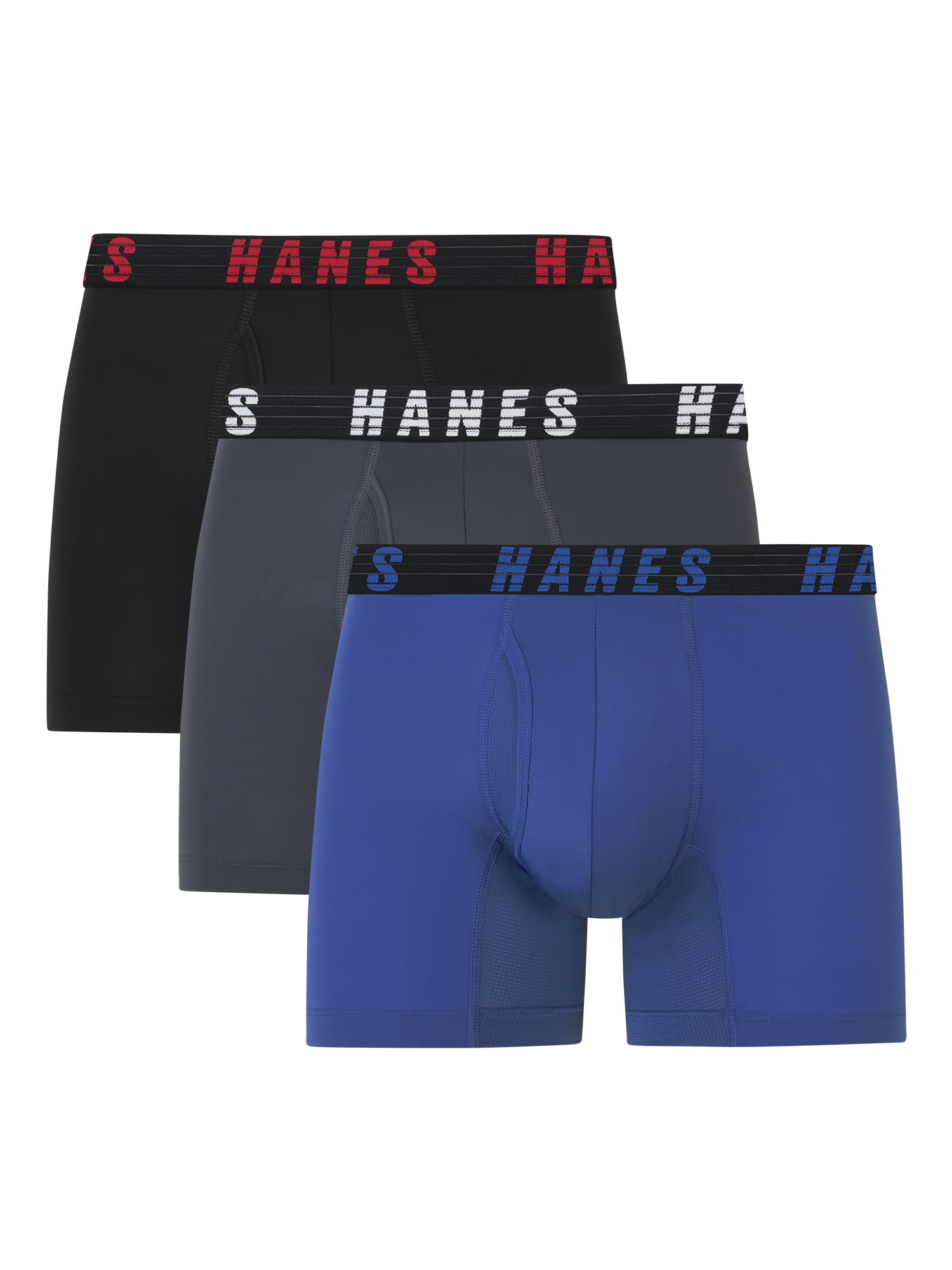 Hanes Moves Men's Anti-Chafe Trunk Underwear, X-Temp, 3-Pack, 4" Inseam ...