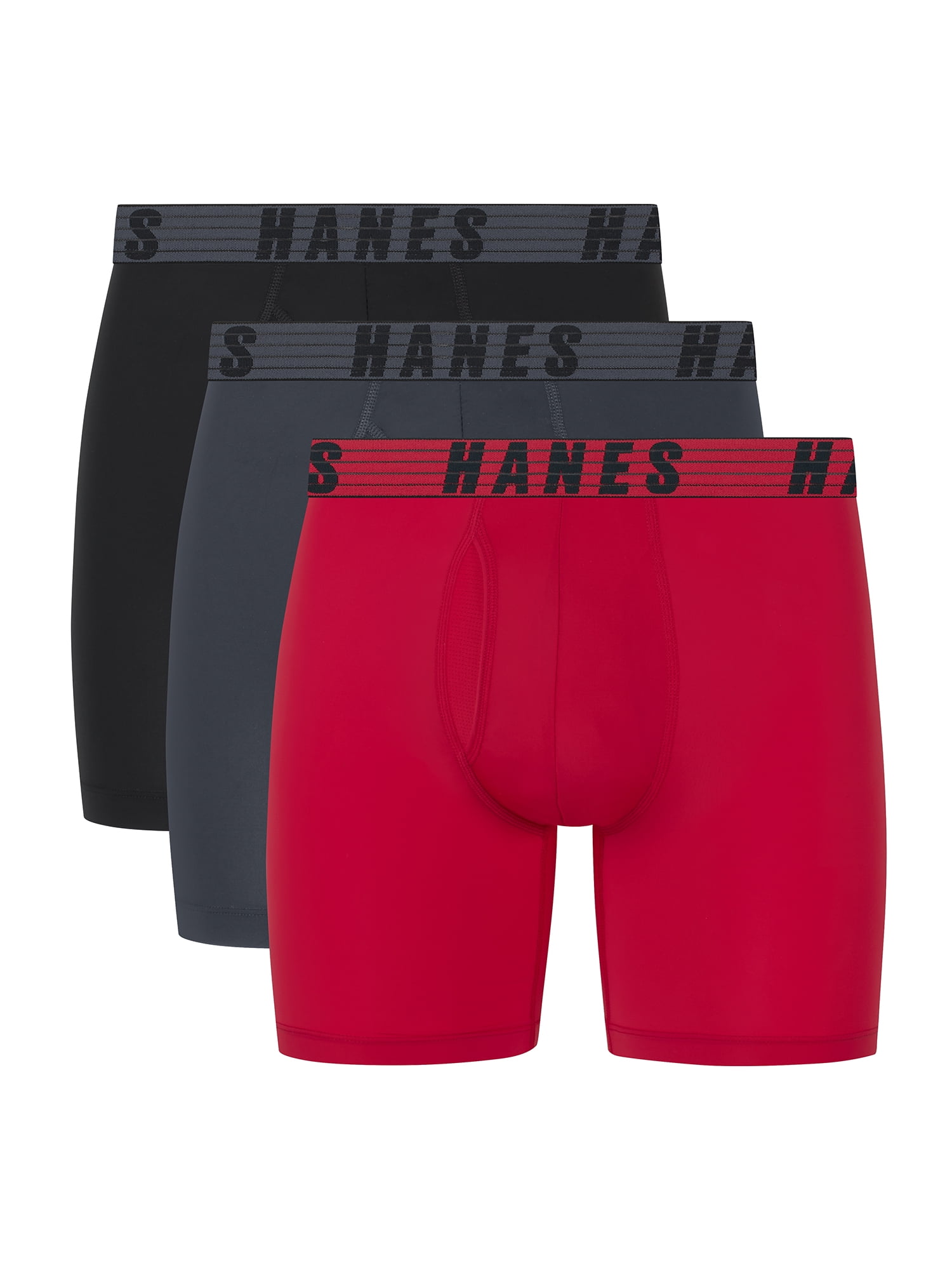Hanes Moves Men’s Anti-Chafe Boxer Brief Underwear, Total Support Pouch ...