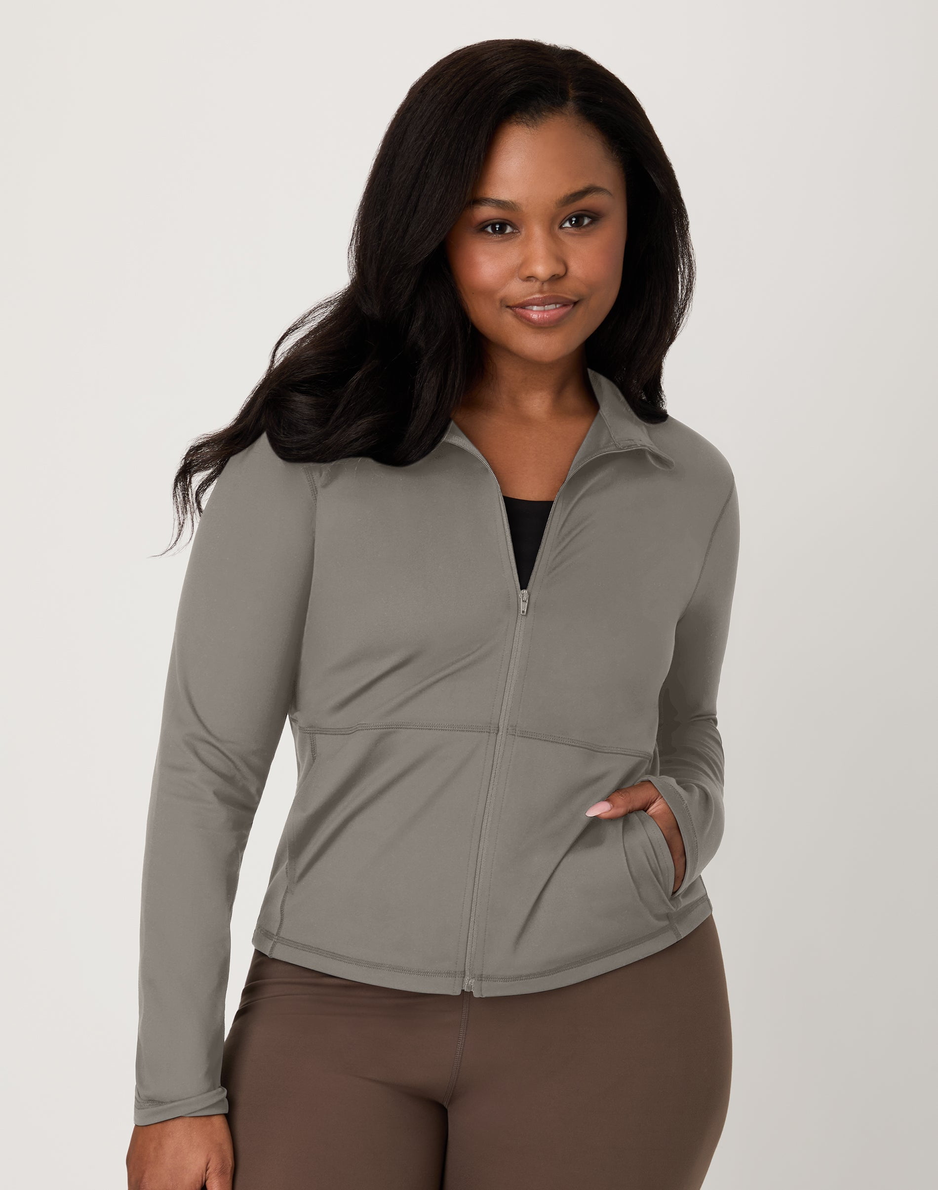 Hanes Moves Women's Studio Jacket Cool Grey XL - Walmart.com
