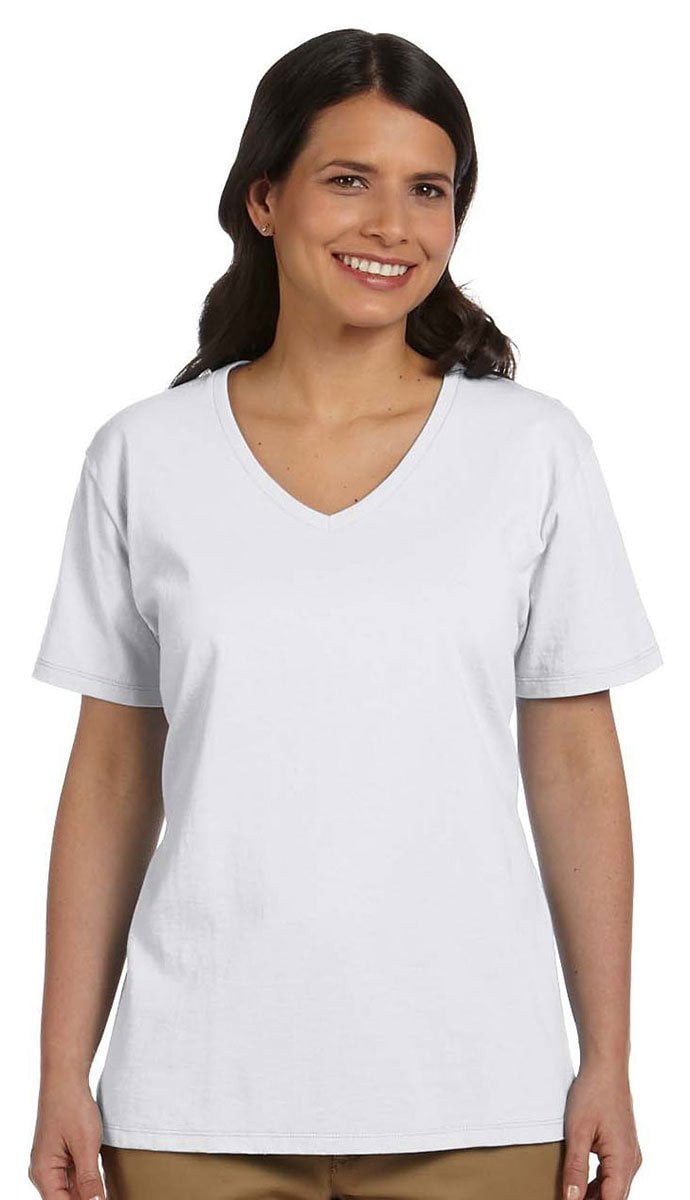 Hanes Nano-T® Women`s V-Neck T-Shirt (Pack of 3) 3 White - Walmart.com