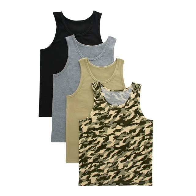 Hanes Originals Boys' Undershirts Tanks, 4-Pack, Sizes S-XL - Walmart.com