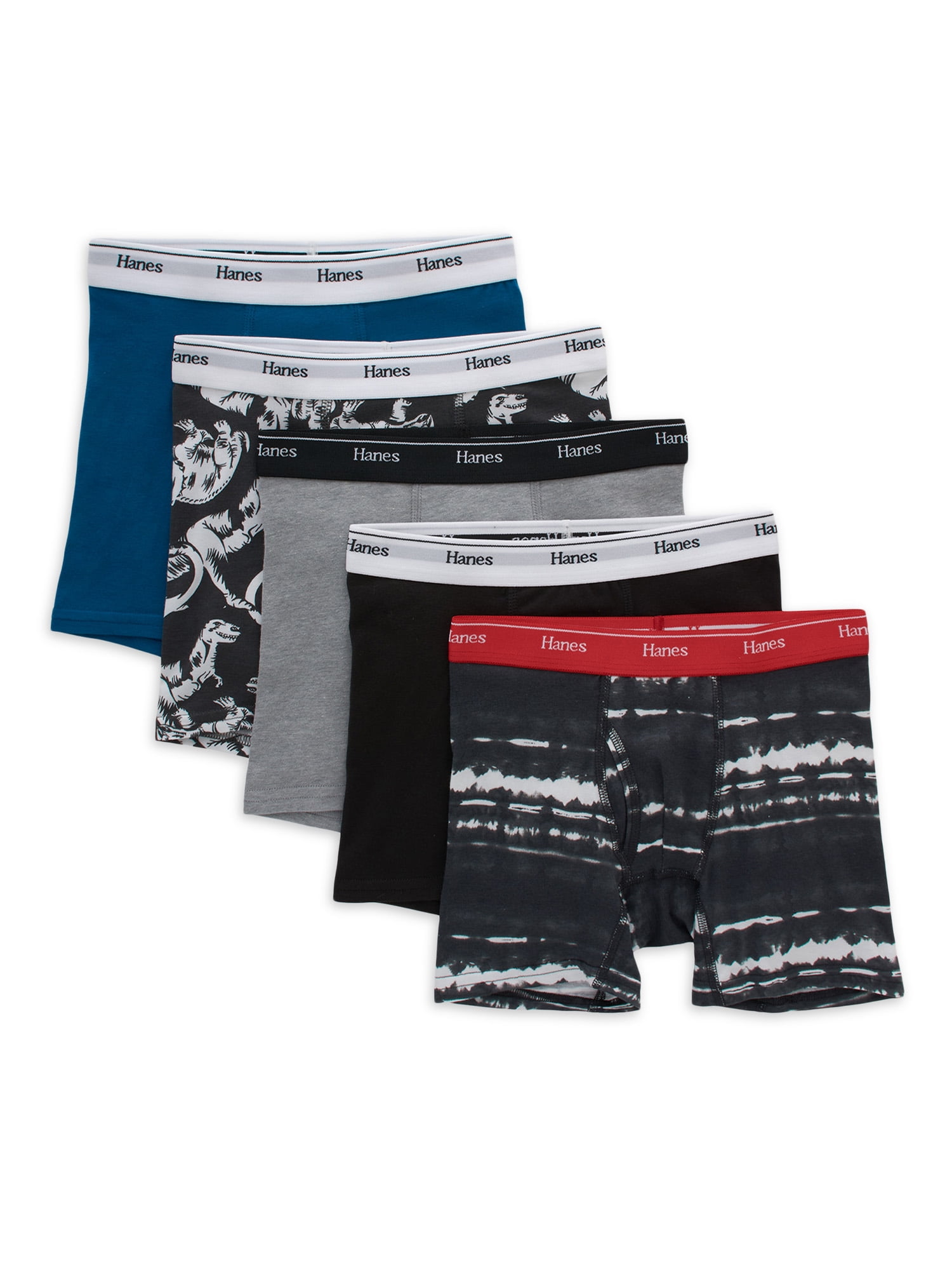 Hanes Originals Boys' Underwear Boxer Briefs, Oasis Blue & Assorted, 5 ...