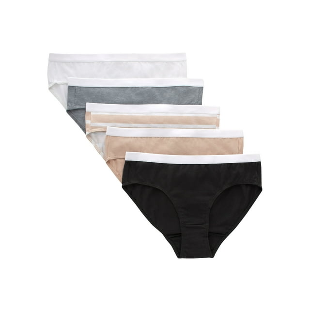 Hanes Originals Girls' Tween Underwear Hipster Pack, Basic Assorted, 5 ...
