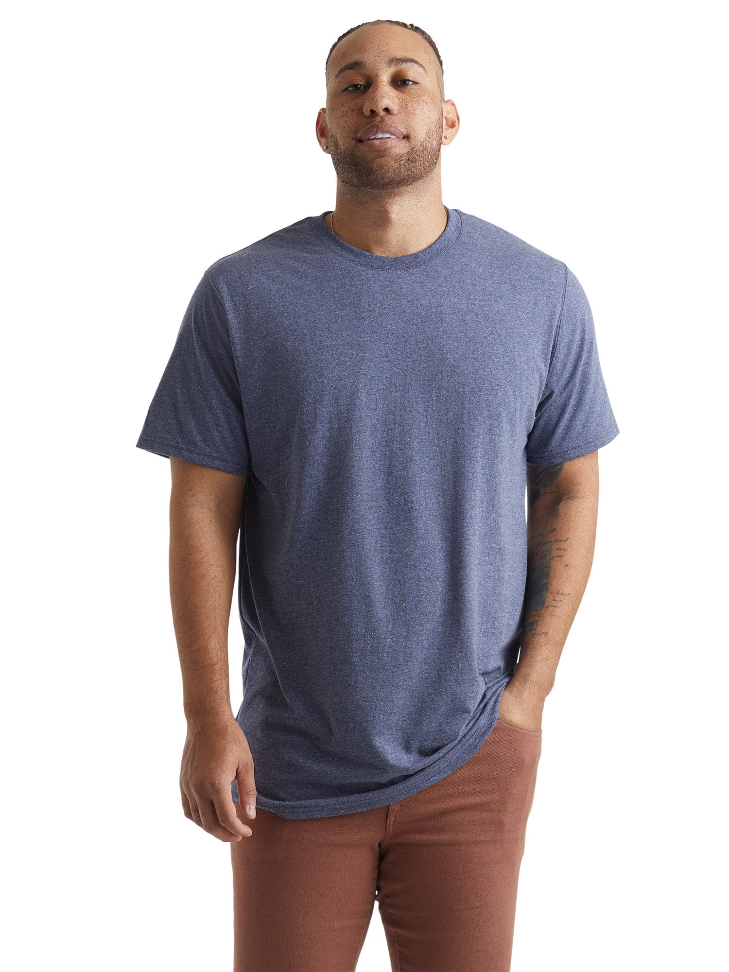 Hanes Men's & Big & Tall Men's Triblend Lightweight Crewneck Tee Shirt ...