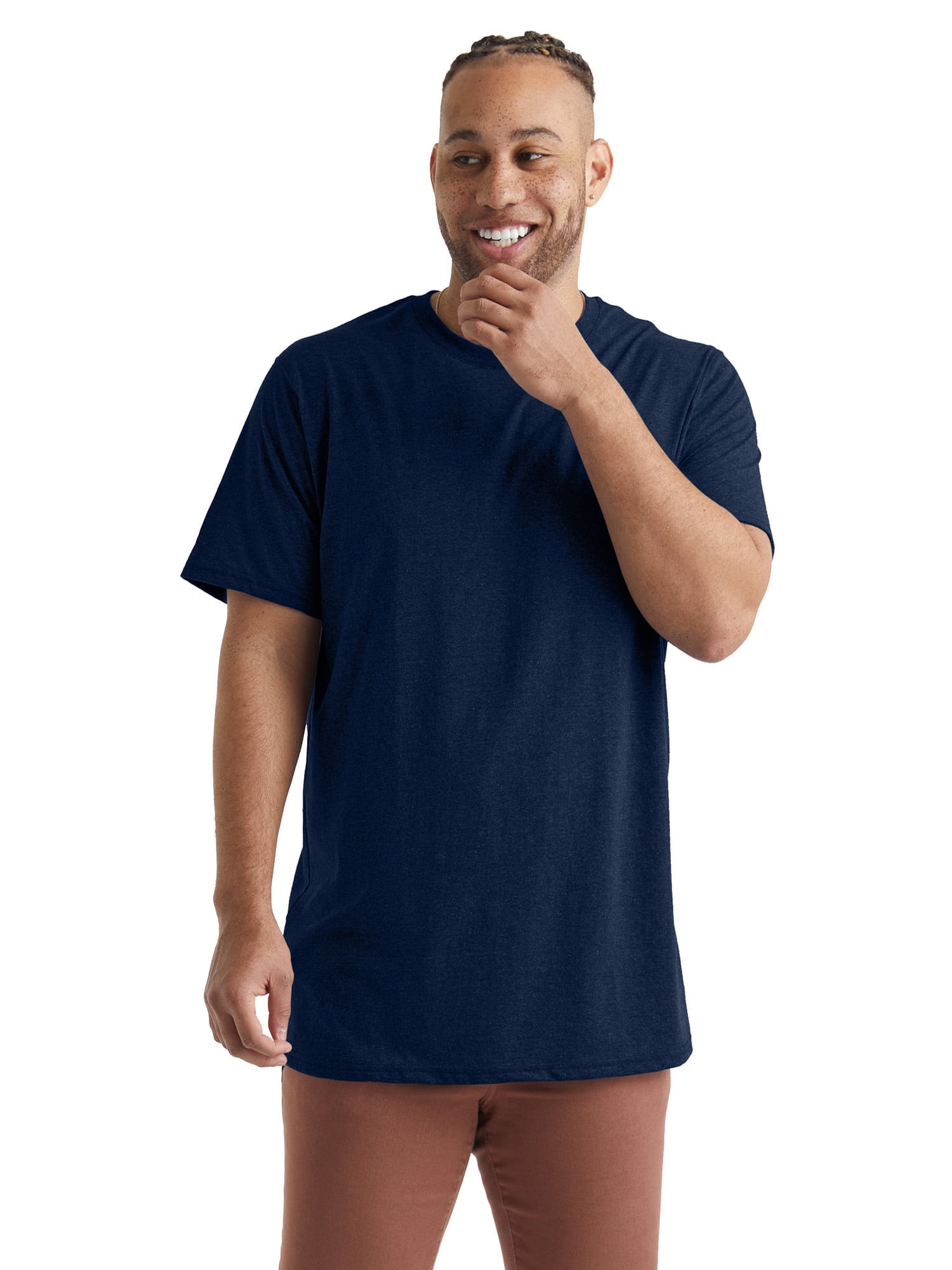 Hanes Men's & Big & Tall Men's Triblend Lightweight Crewneck Tee Shirt ...