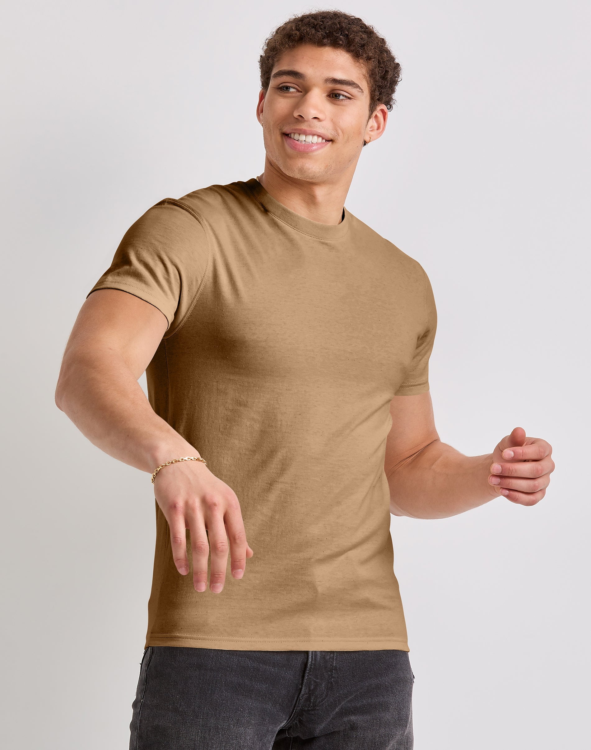 Hanes Men's Originals Lightweight Cotton Crewneck T-Shirt with Short ...
