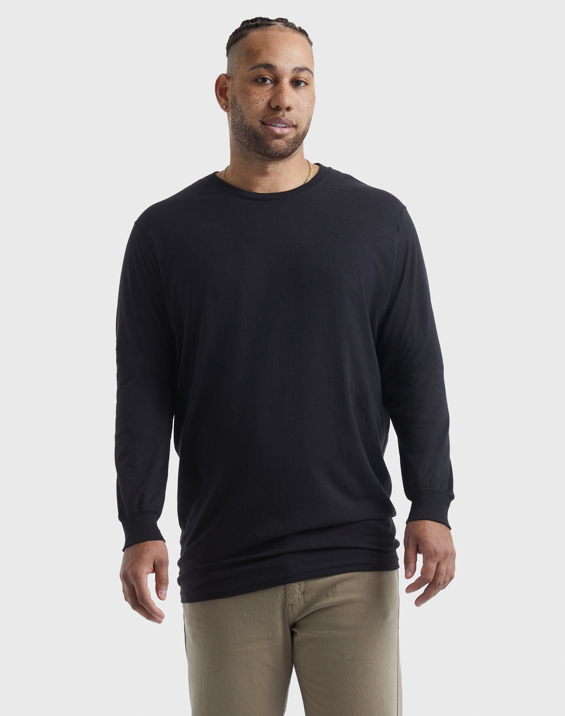 Hanes Originals Men's Cotton Long Sleeve T-Shirt (Big & Tall Sizes ...