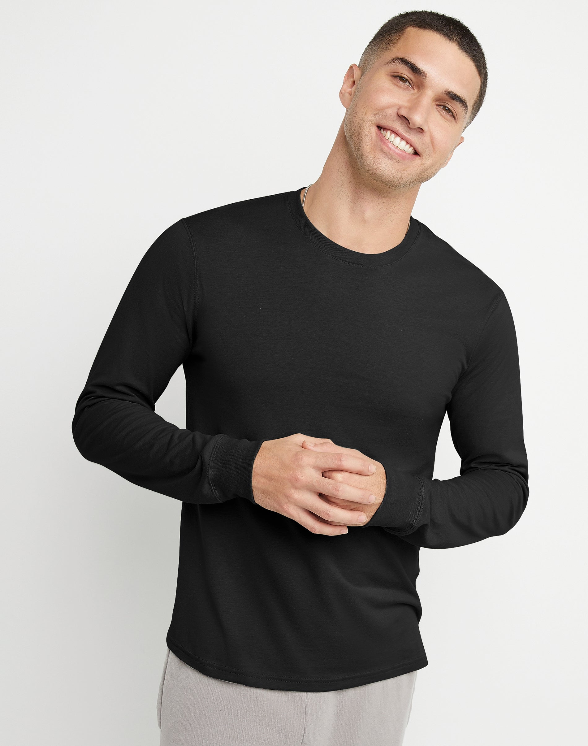 Hanes Originals Men's Cotton Long Sleeve T-Shirt (Big & Tall Sizes ...