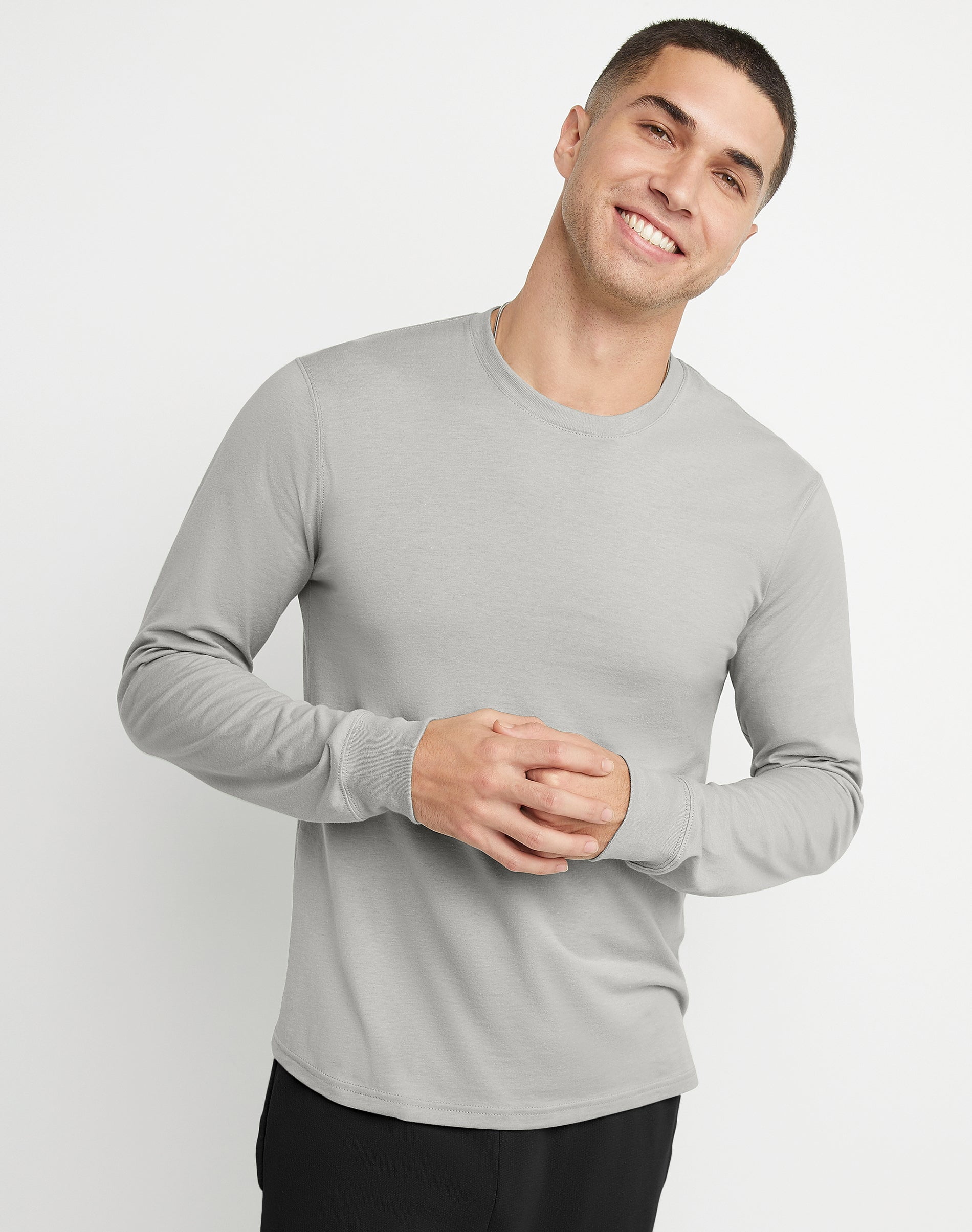 Hanes Originals Men's Cotton Long Sleeve T-Shirt (Big & Tall Sizes ...