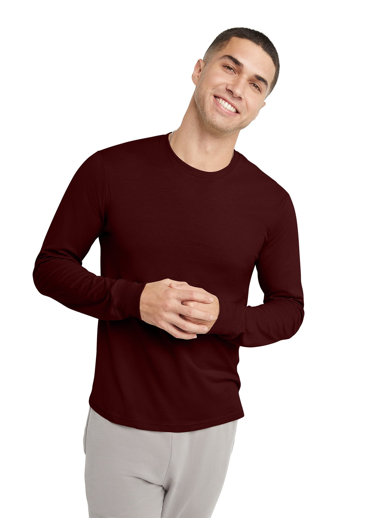 Hanes Originals Men's & Tall Men's Garment Dyed Long-Sleeve T-Shirt ...