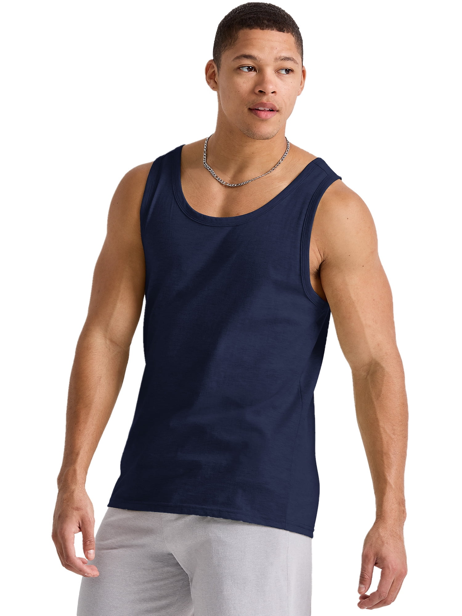 Hanes Originals Men's Cotton Tank Top Athletic Navy XL - Walmart.com