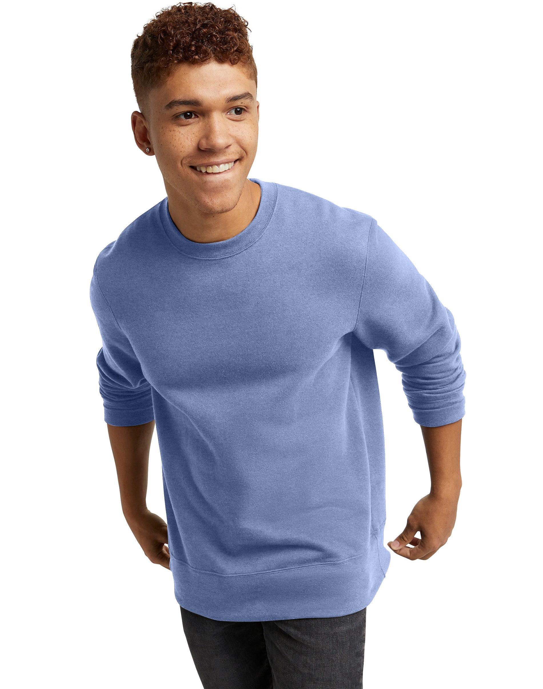 Hanes Originals Men's Midweight Fleece Crewneck Sweatshirt, Long Sleeve ...