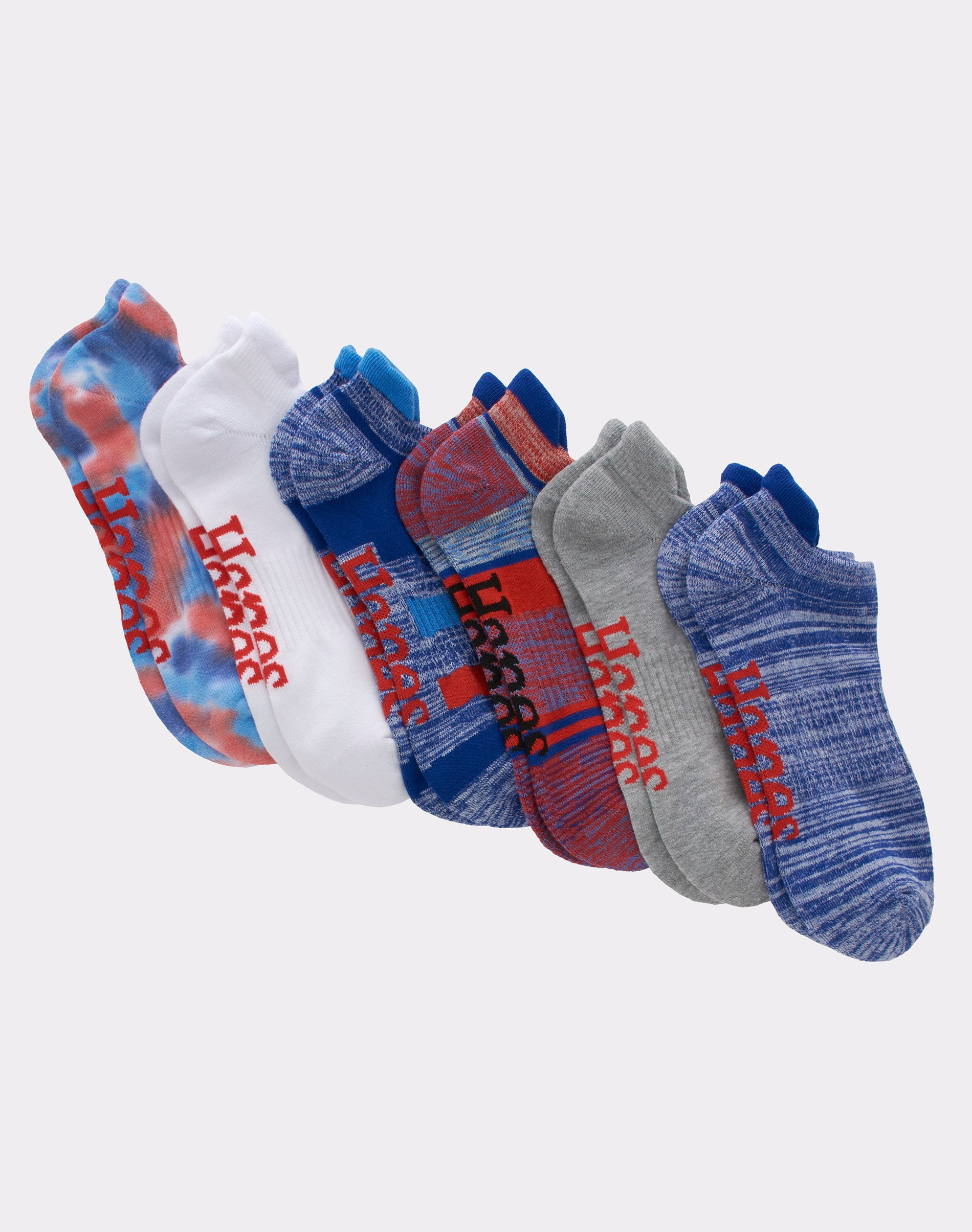 Hanes Originals Men's Heel Shield Socks, Moisture Wicking, 6-Pairs Blue ...