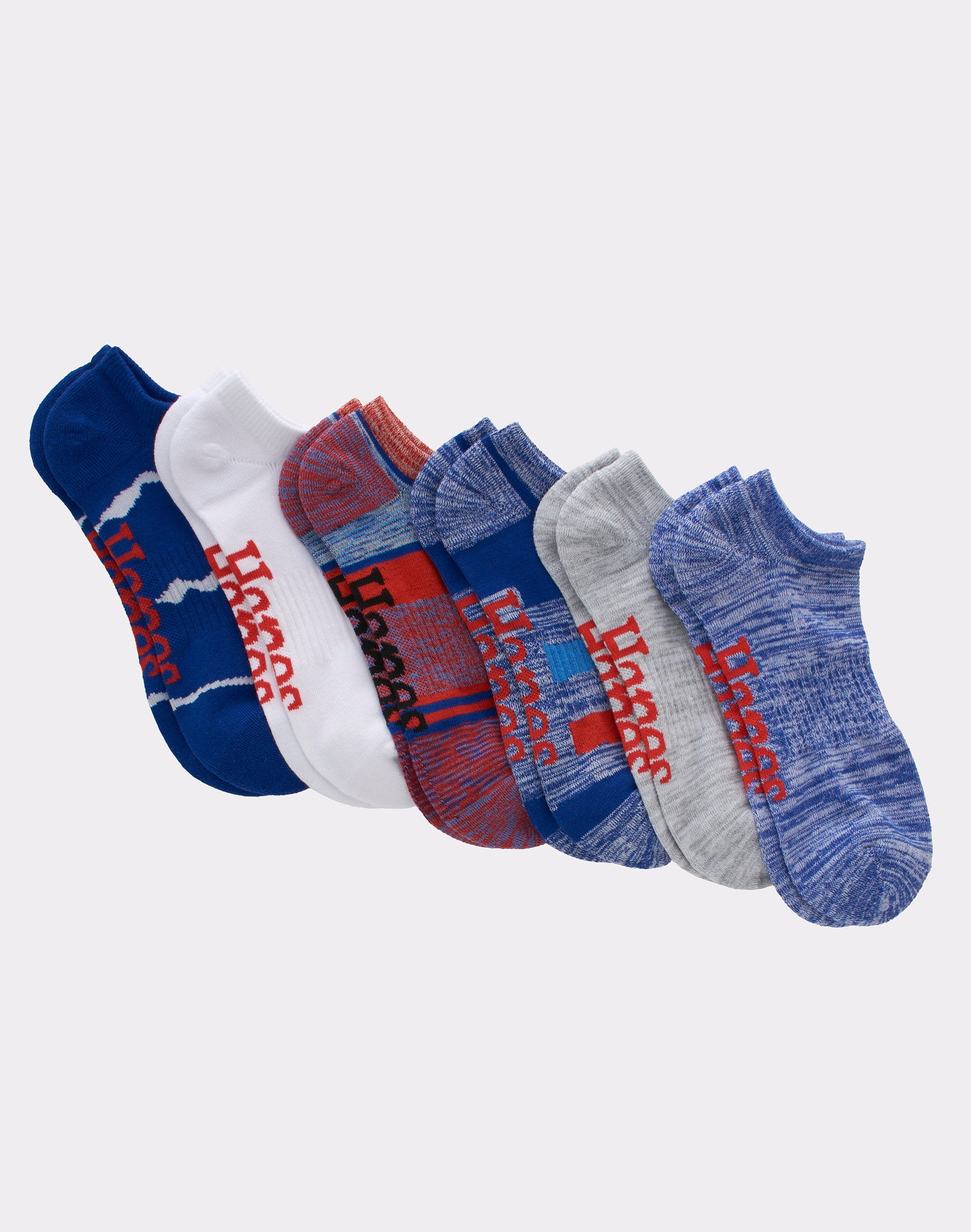 Hanes Originals Men's No Show Socks, Moisture Wicking, 6-Pairs Blue ...